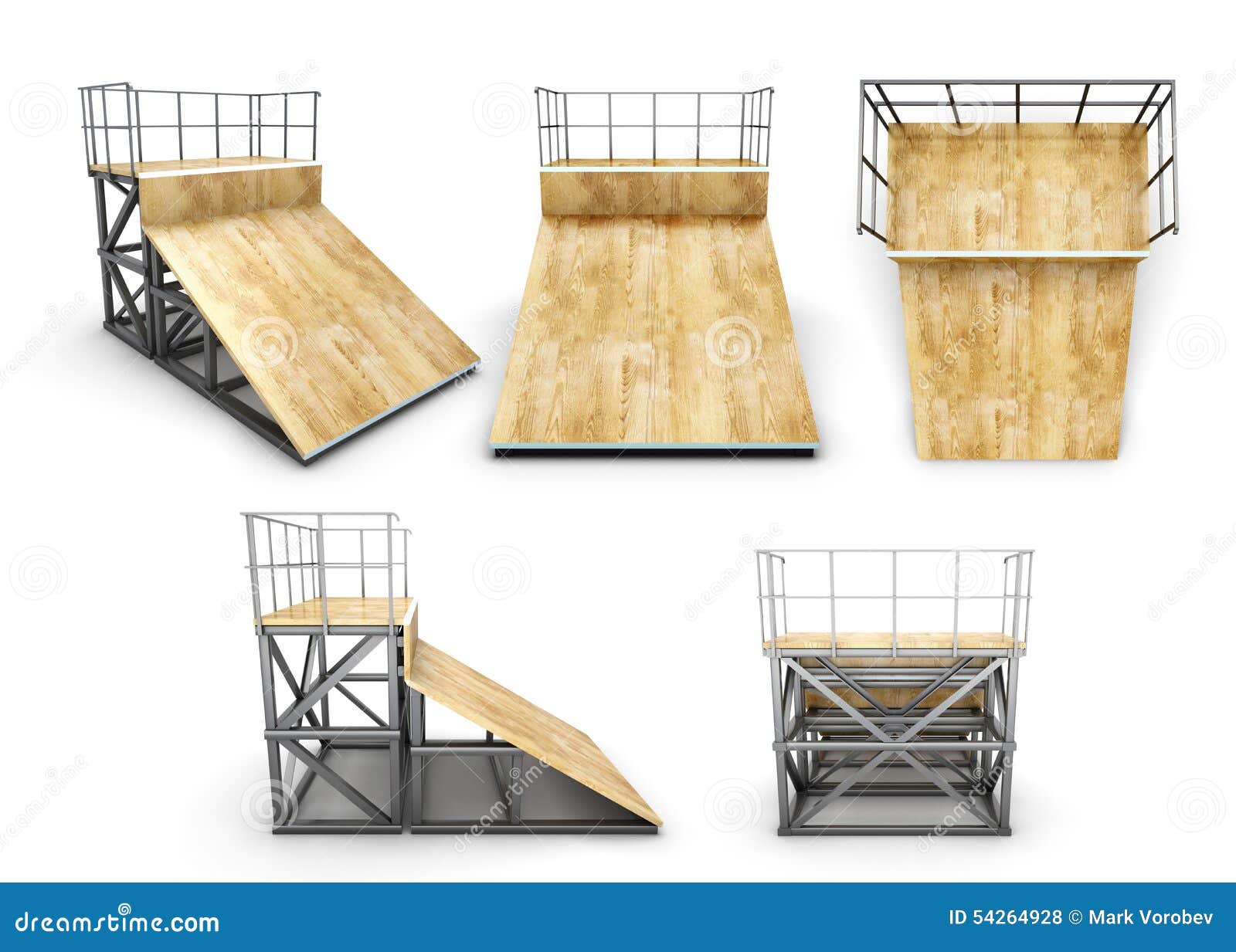 Element Skate Park Half-ramp with Different Angles Stock Illustration ...