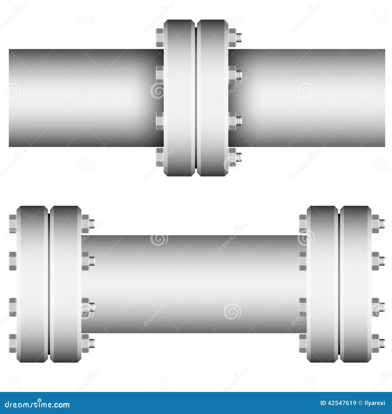 Element With Straight Pipe Flanges Cartoon Vector | CartoonDealer.com ...