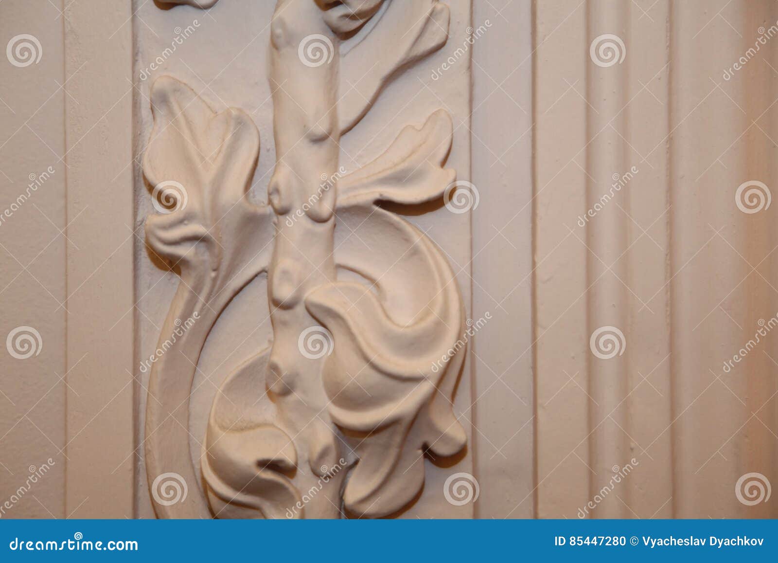 An Element of Stucco Decoration of the Palace Hall. a Floral Design ...