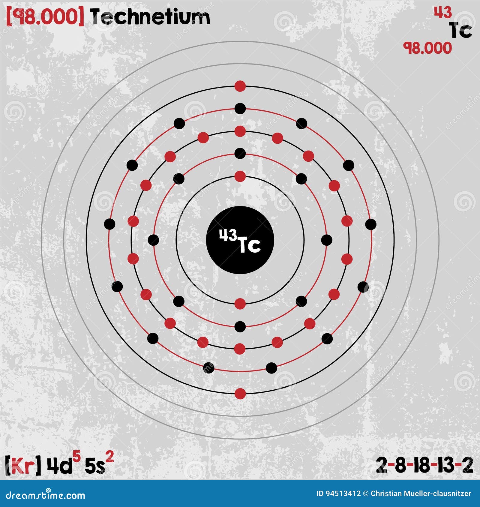 Element of Technetium stock vector. Illustration of vector - 94513412