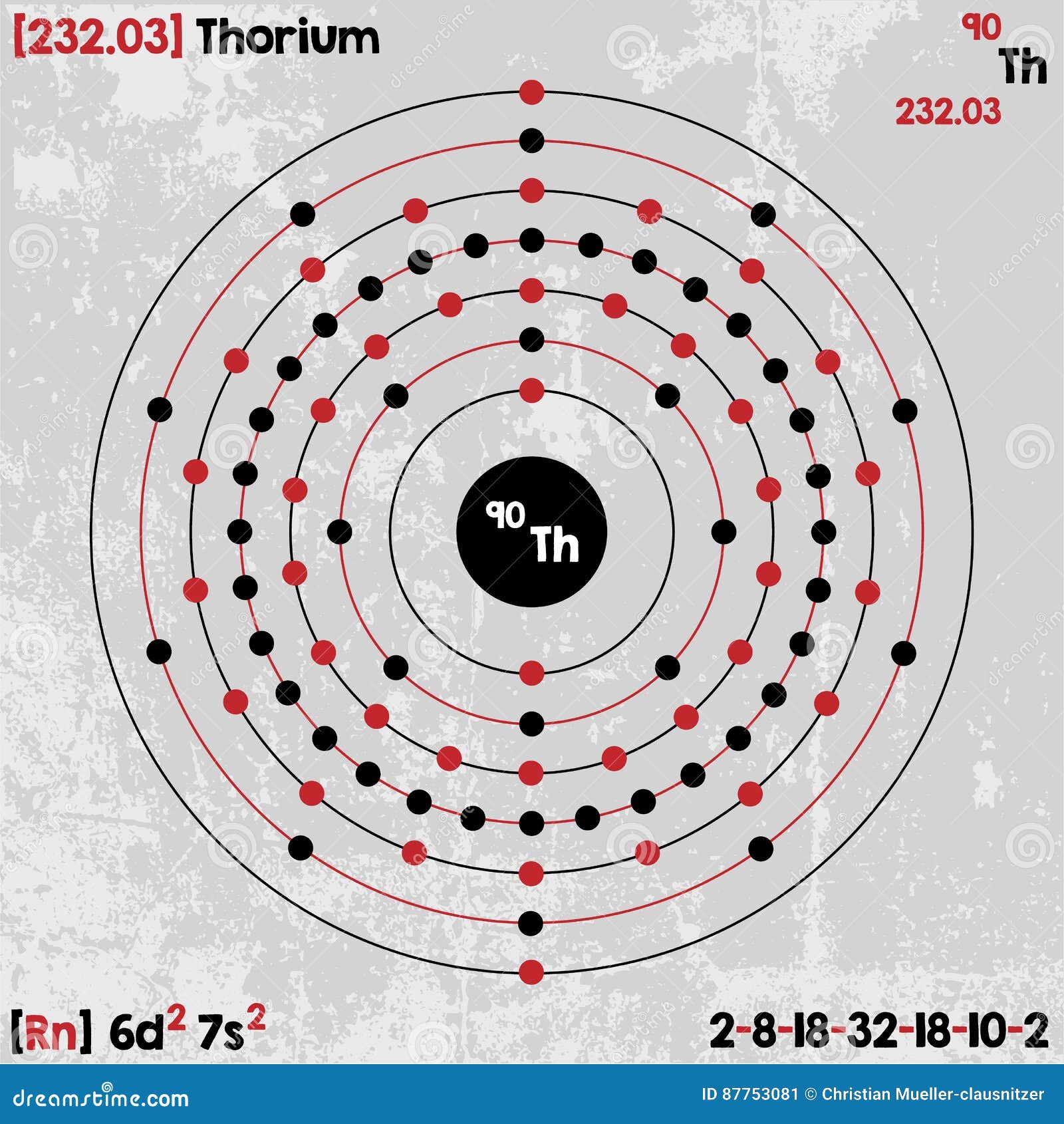 Element of Thorium stock vector. Illustration of physics - 87753081