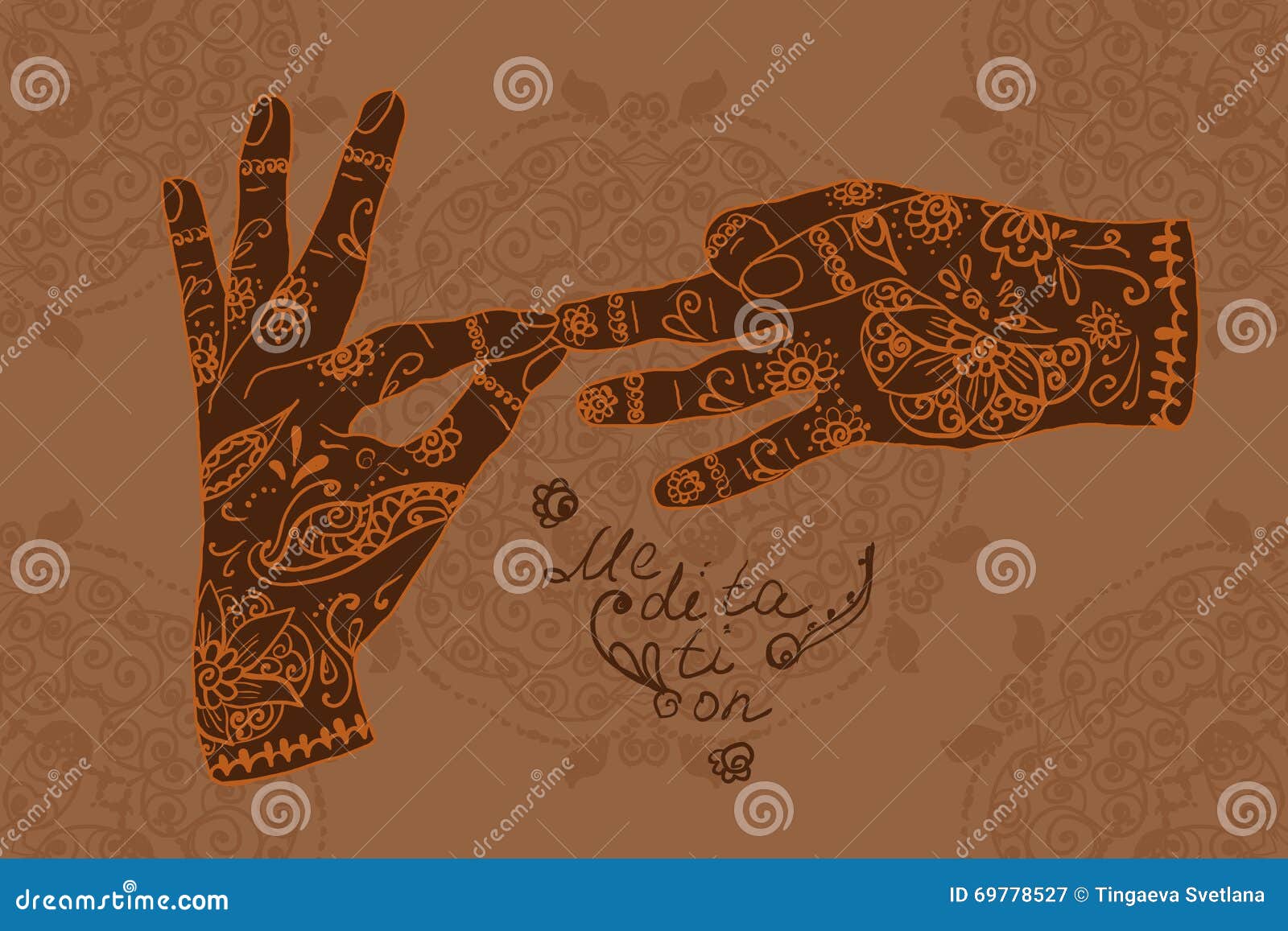 Element Yoga Dharmachakra Mudra Hands Stock Illustration - Illustration ...