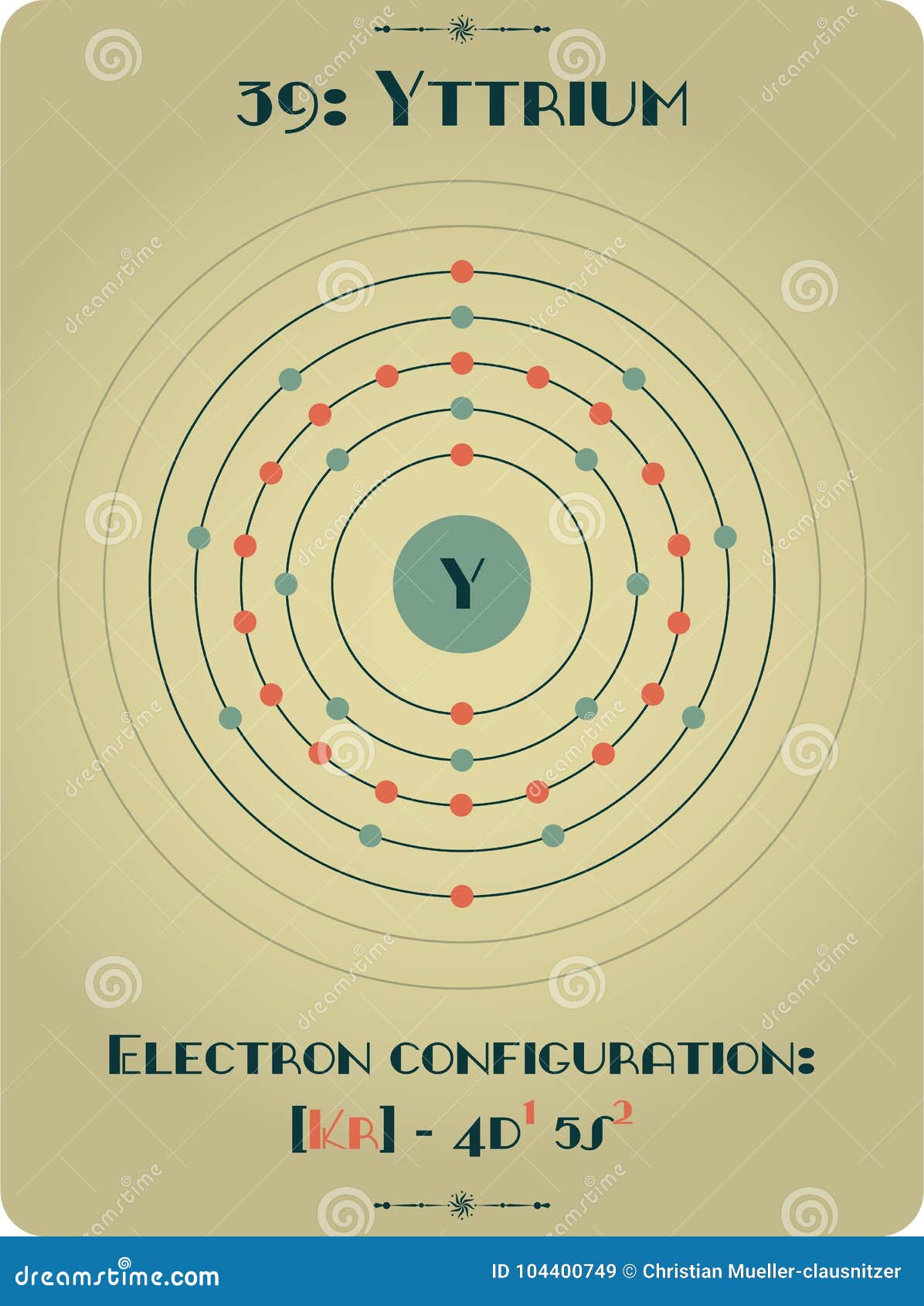 Element of Yttrium stock vector. Illustration of electron - 104400749