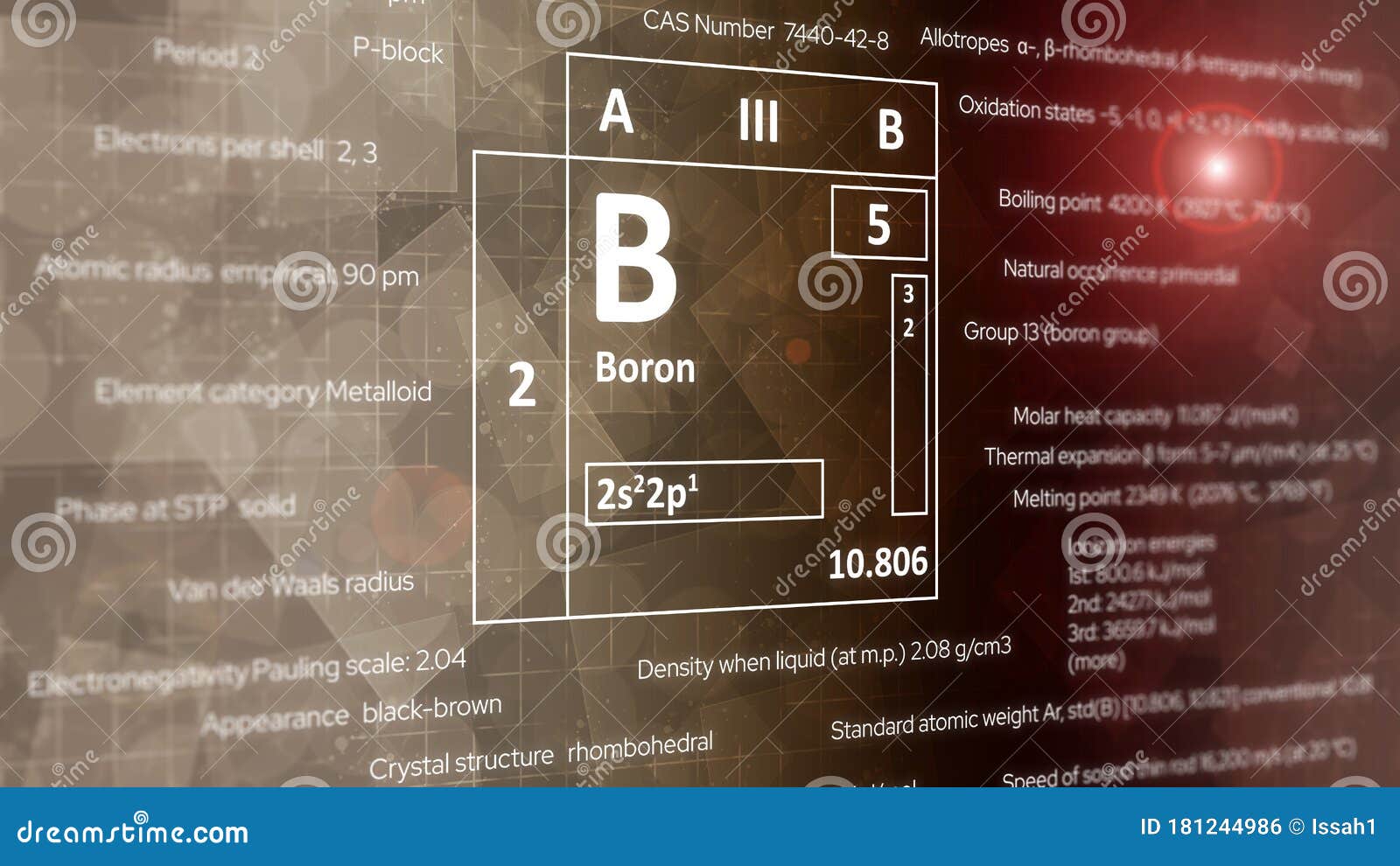 Elemental Boron Concept from the Periodic Table of Chemical Elements ...