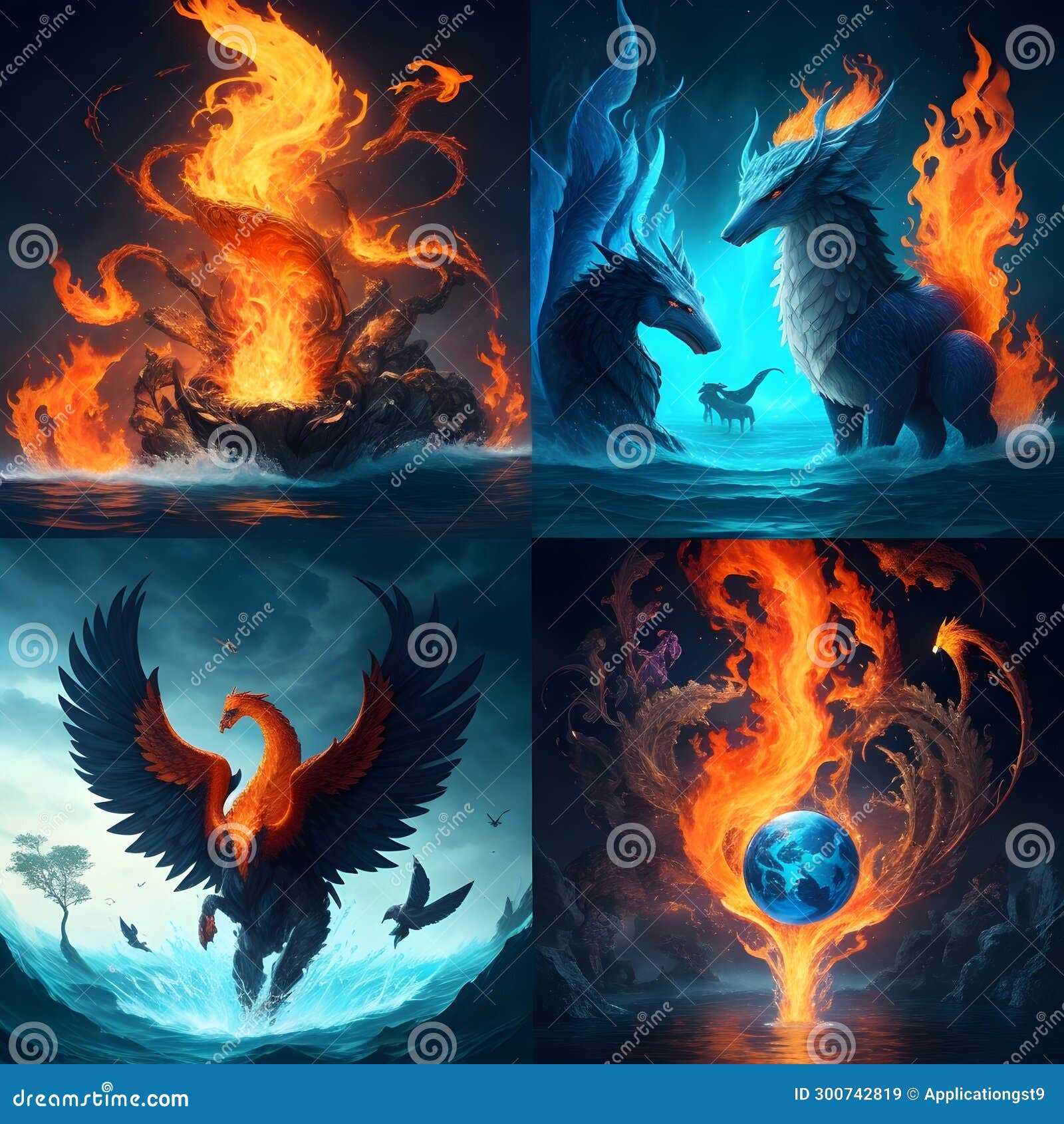 Elemental Dance stock illustration. Illustration of space - 300742819