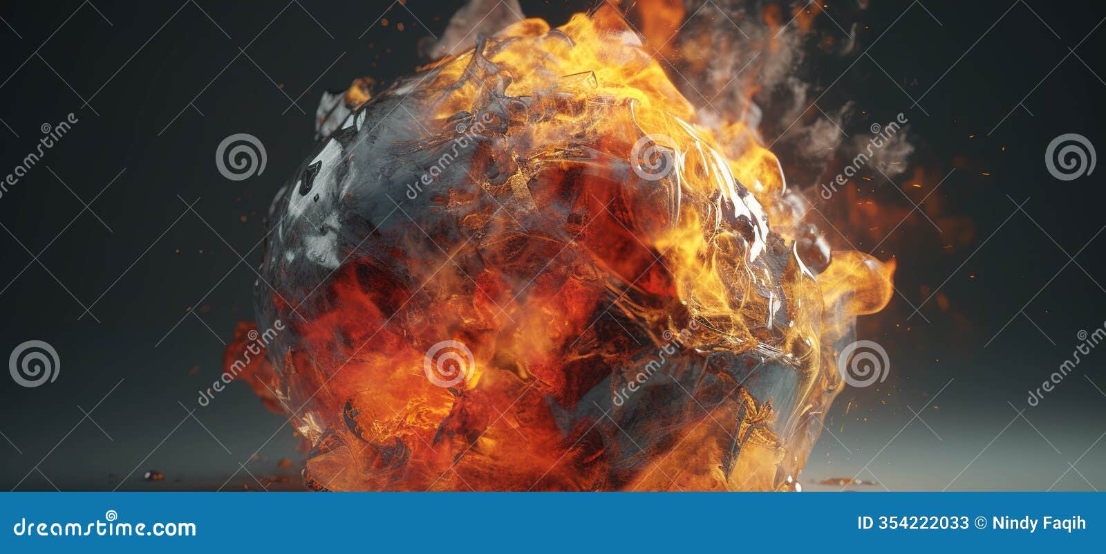 Elemental Explosion Fire Energy Backgrond, Smoke Stock Illustration ...