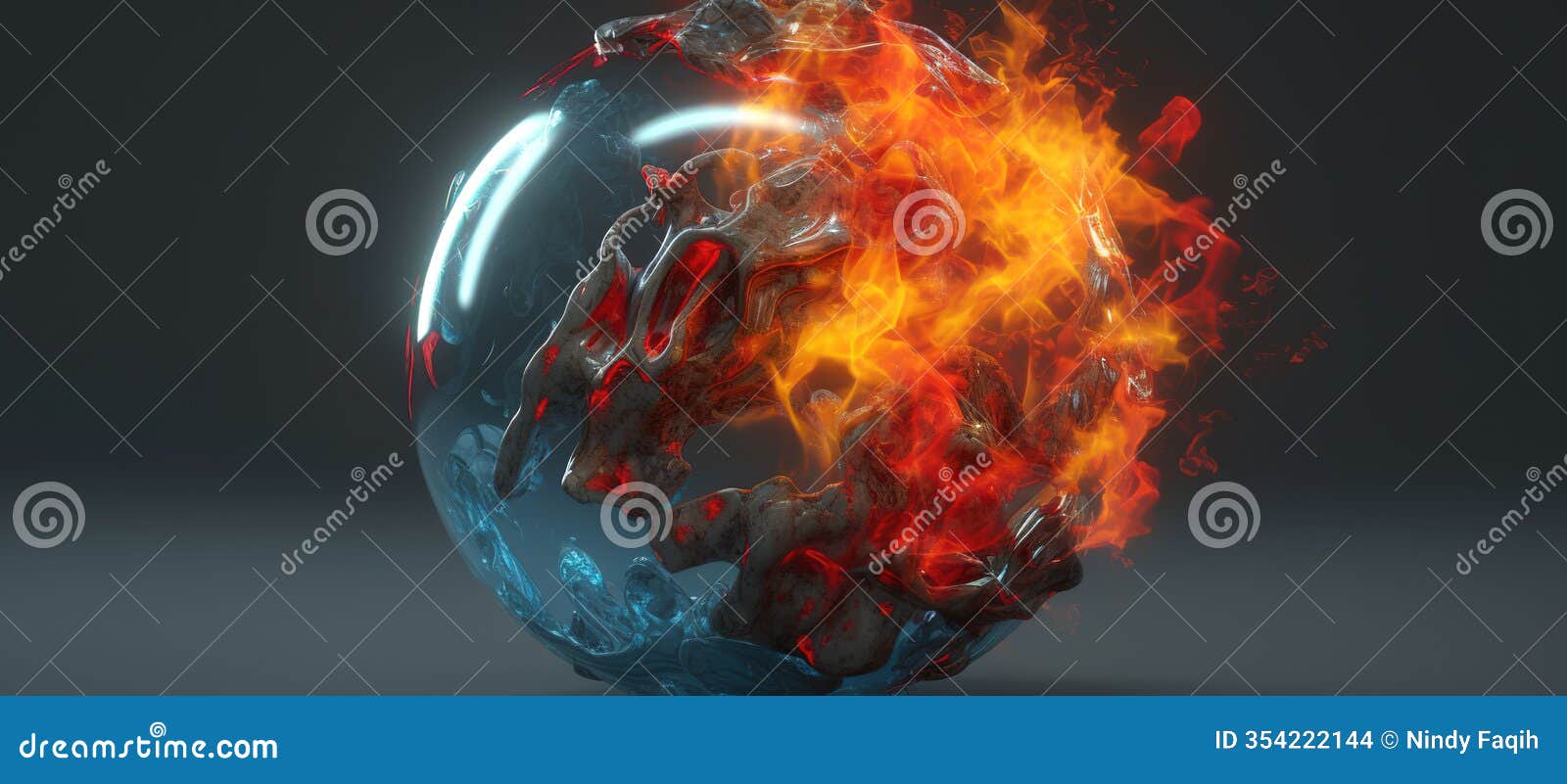 Elemental Explosion Fire Energy Backgrond, Smoke Stock Illustration ...