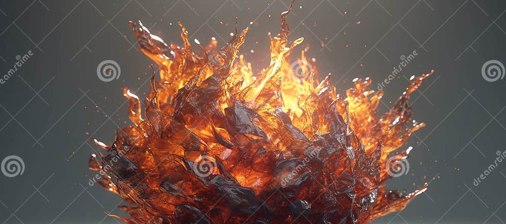 Elemental Explosion Fire Energy Backgrond, Smoke Stock Illustration ...