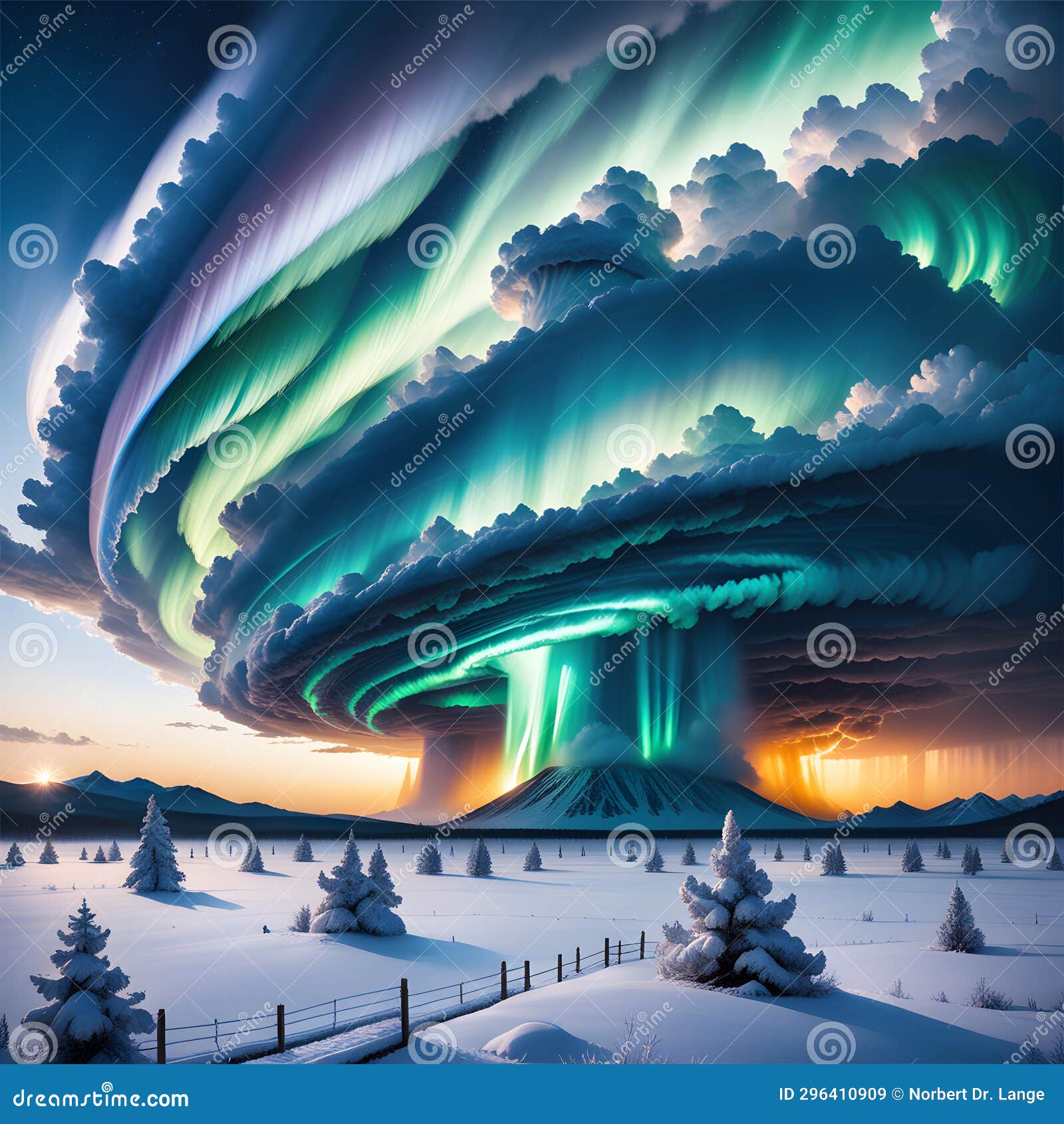 Elemental Forces, AI-Generatet Stock Image - Image of flashes, clouds ...