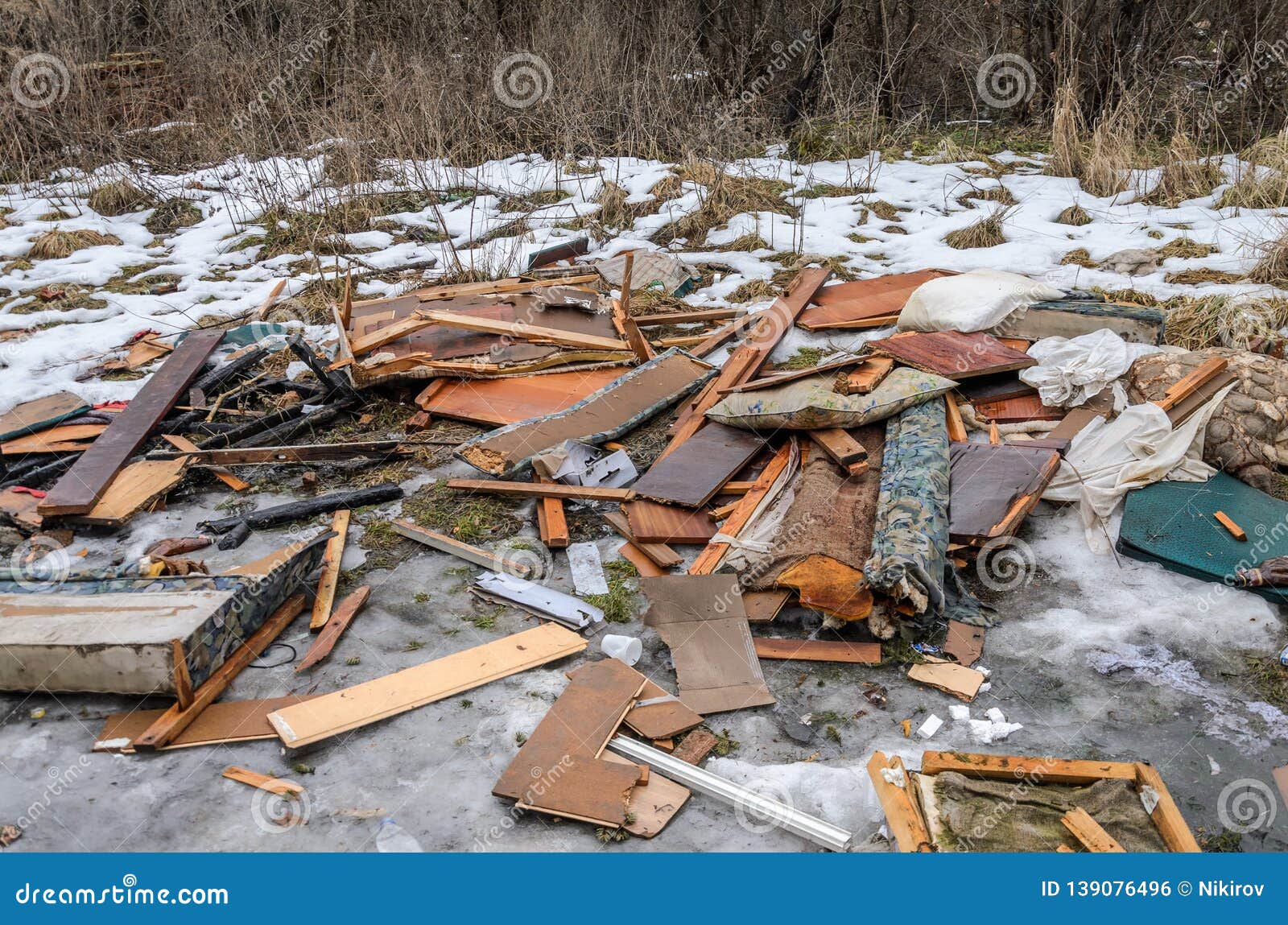 Elemental Garbage Dump in Nature Stock Photo - Image of flood, danger ...