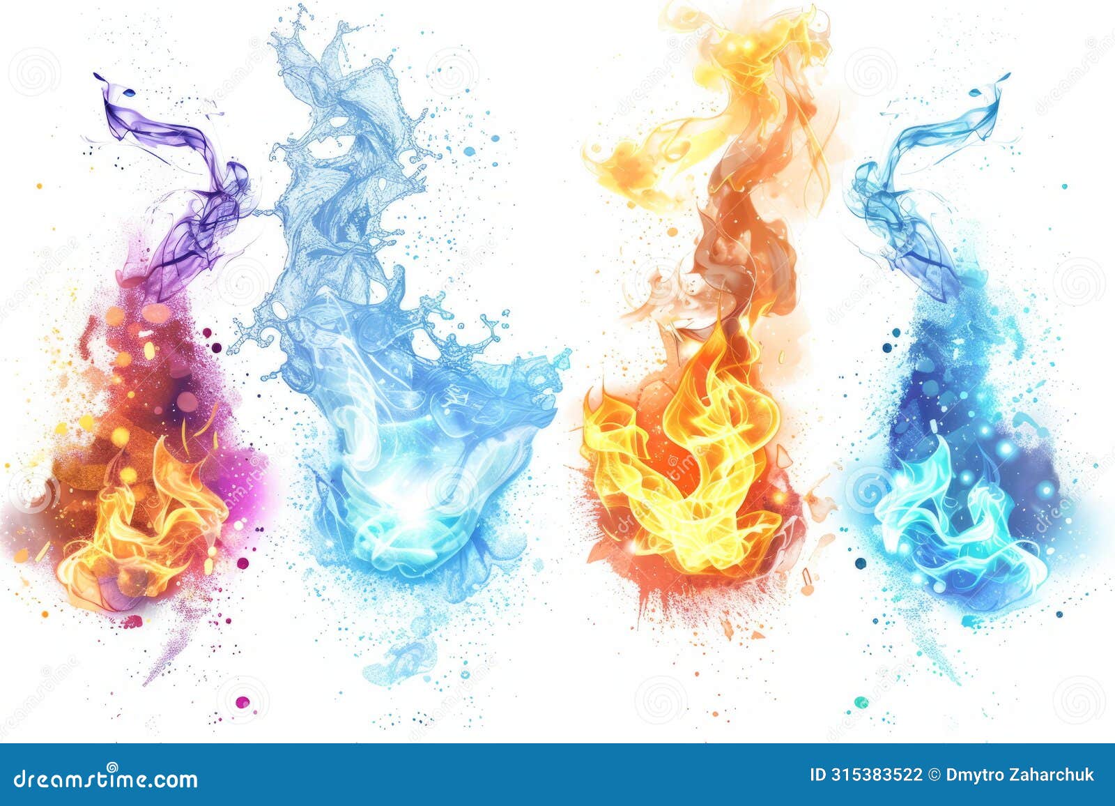 Elemental Magic:power of Fire, Water, Air with Elemental-themed Light ...