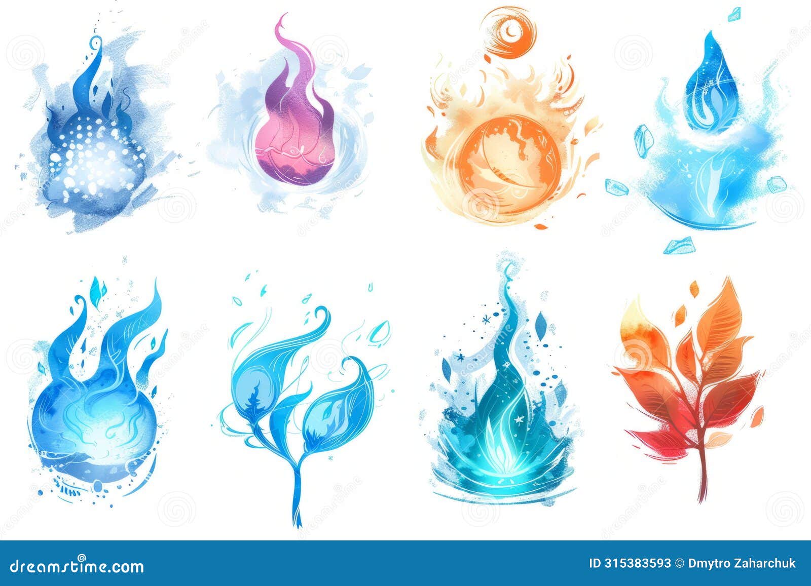 Elemental Magic:power of Fire, Water, Air with Elemental-themed Light ...