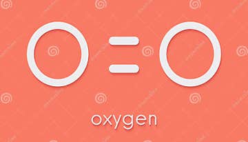 Elemental Oxygen O2 Molecule. Skeletal Formula. Stock Illustration ...