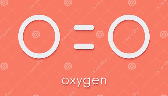 Elemental Oxygen O2 Molecule. Skeletal Formula. Stock Illustration ...