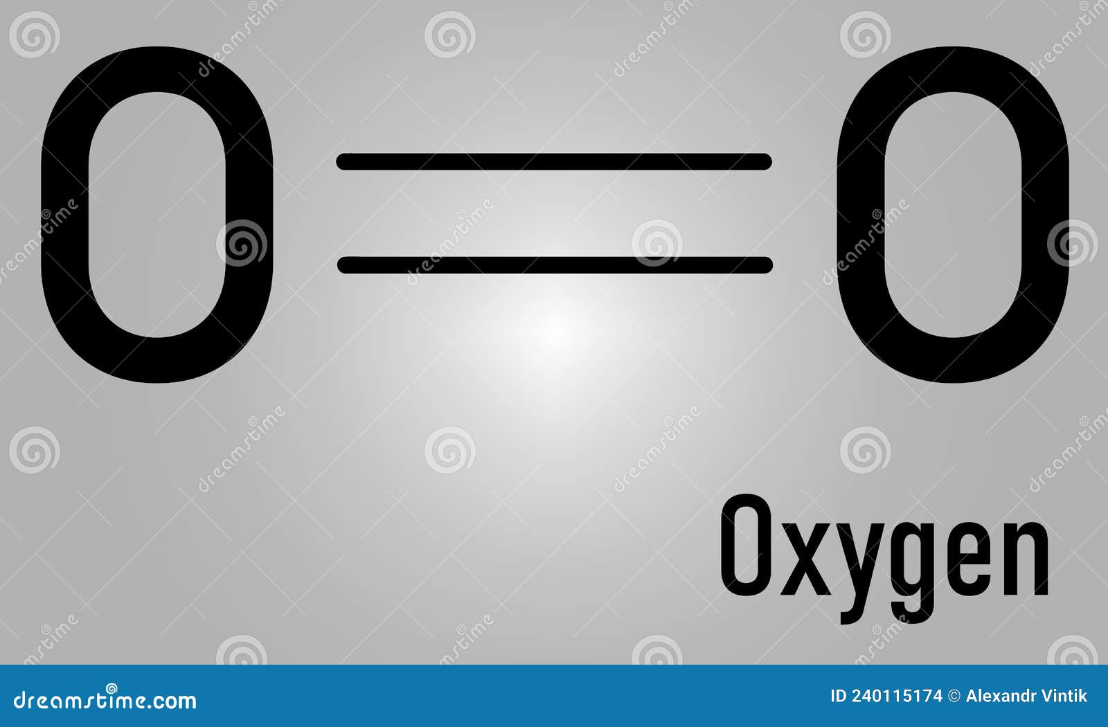 Elemental Oxygen. O2 Molecule. Skeletal Formula Stock Vector ...