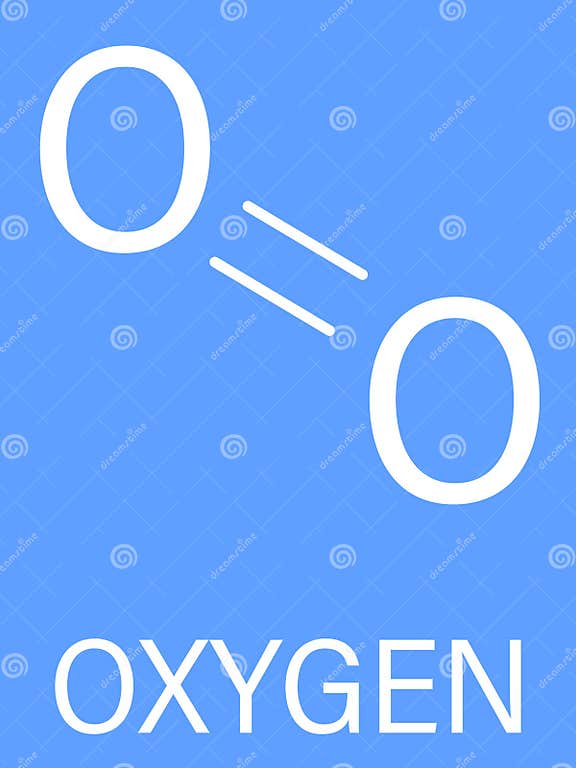 Elemental Oxygen. O2 Molecule. Skeletal Formula Stock Vector ...