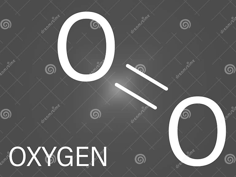 Elemental Oxygen. O2 Molecule. Skeletal Formula Stock Vector ...