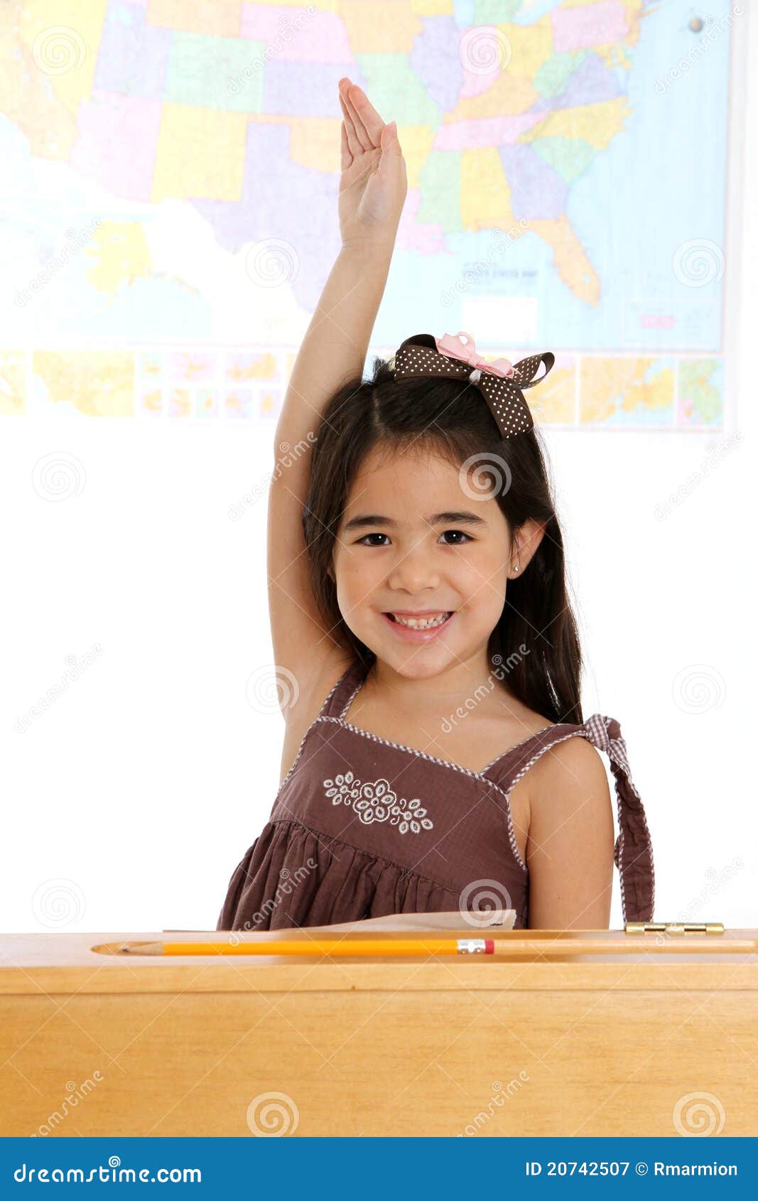 Elementary Girl in School stock image. Image of learning - 20742507