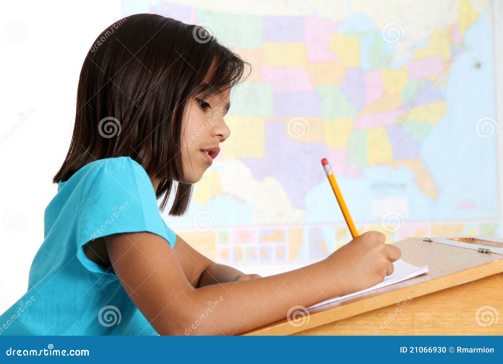 Elementary Girl in School stock photo. Image of hispanic - 21066930