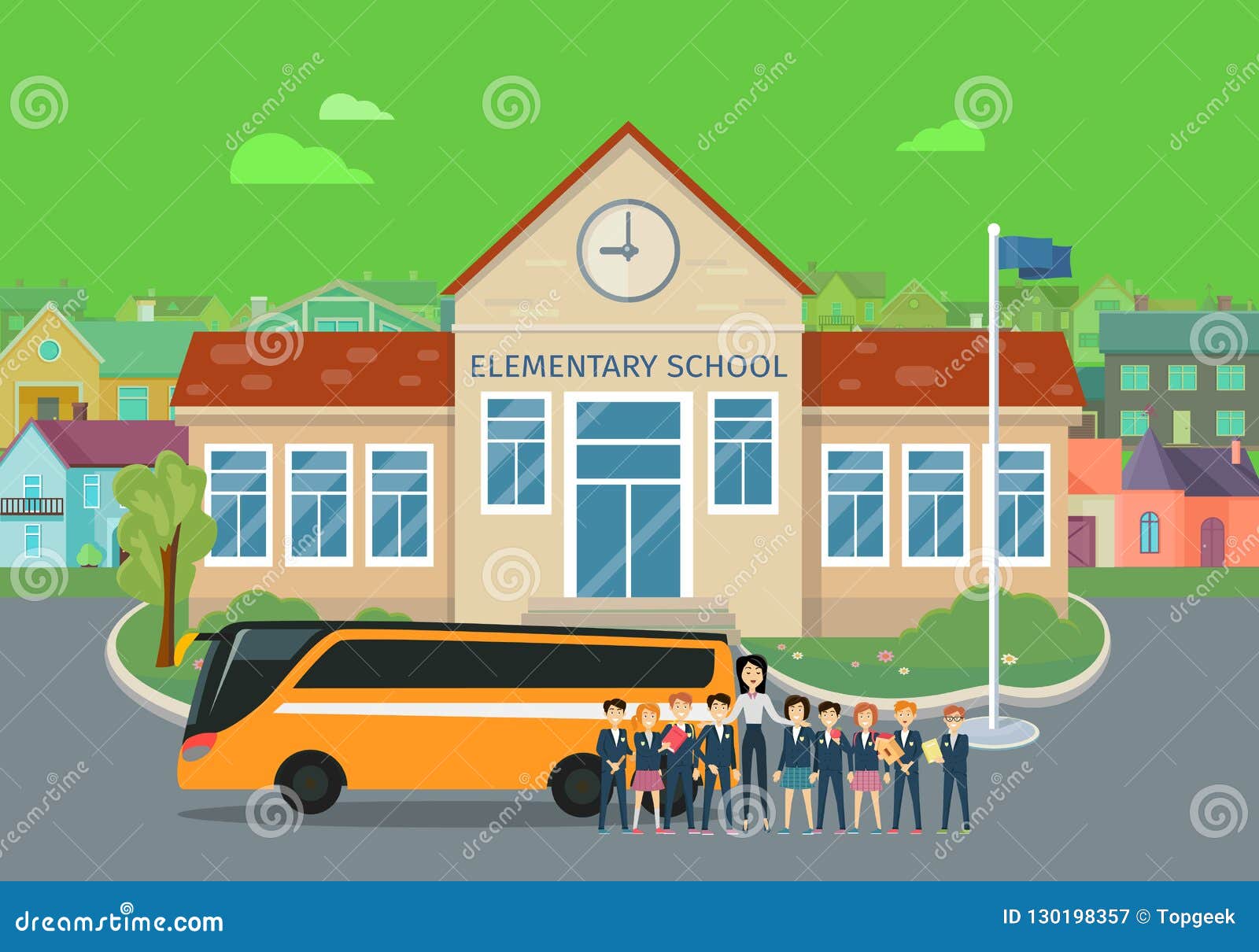 Elementary and High School Flat Vector Concepts Stock Vector ...