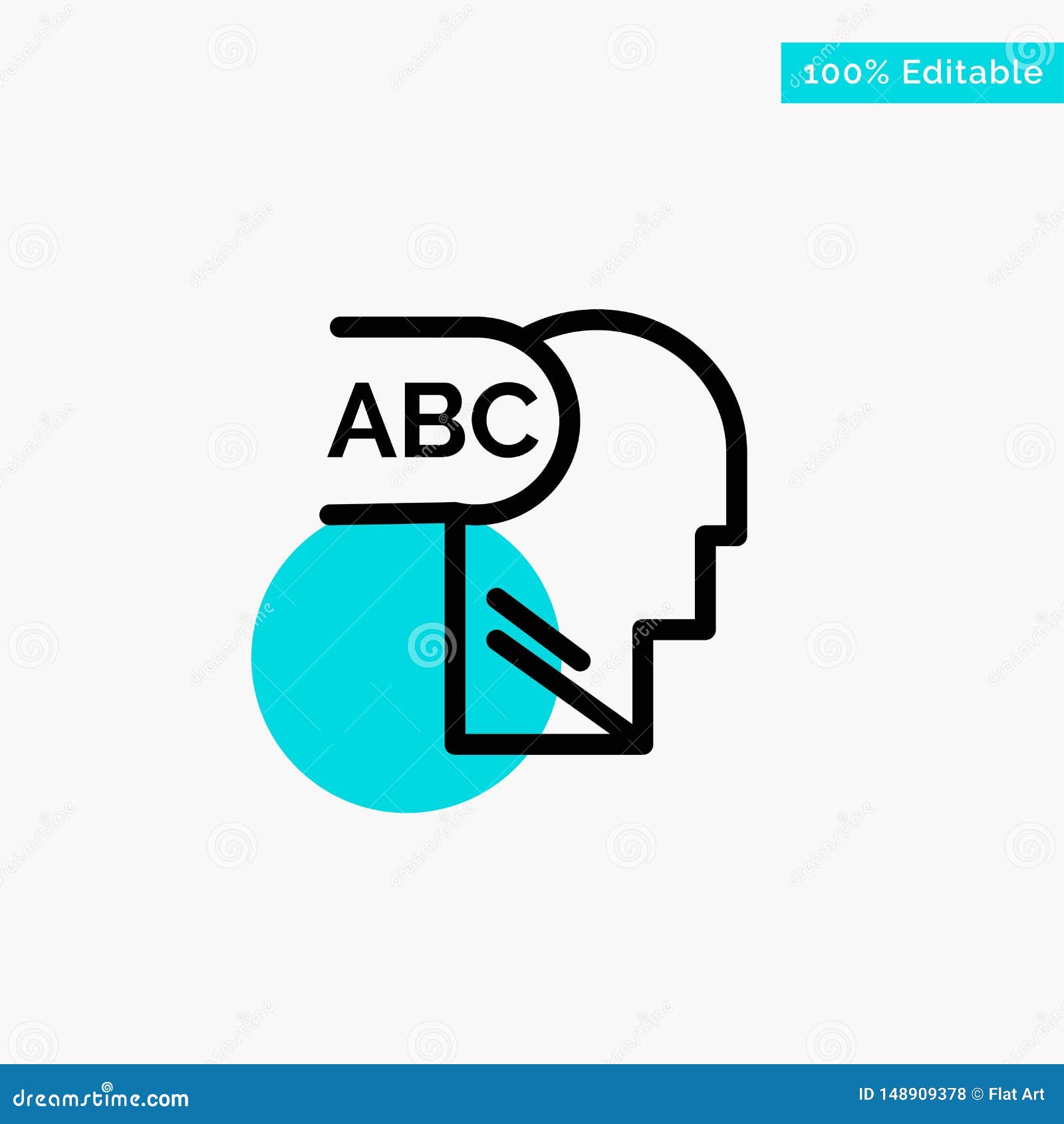 Elementary, Knowledge, Head Turquoise Highlight Circle Point Vector ...