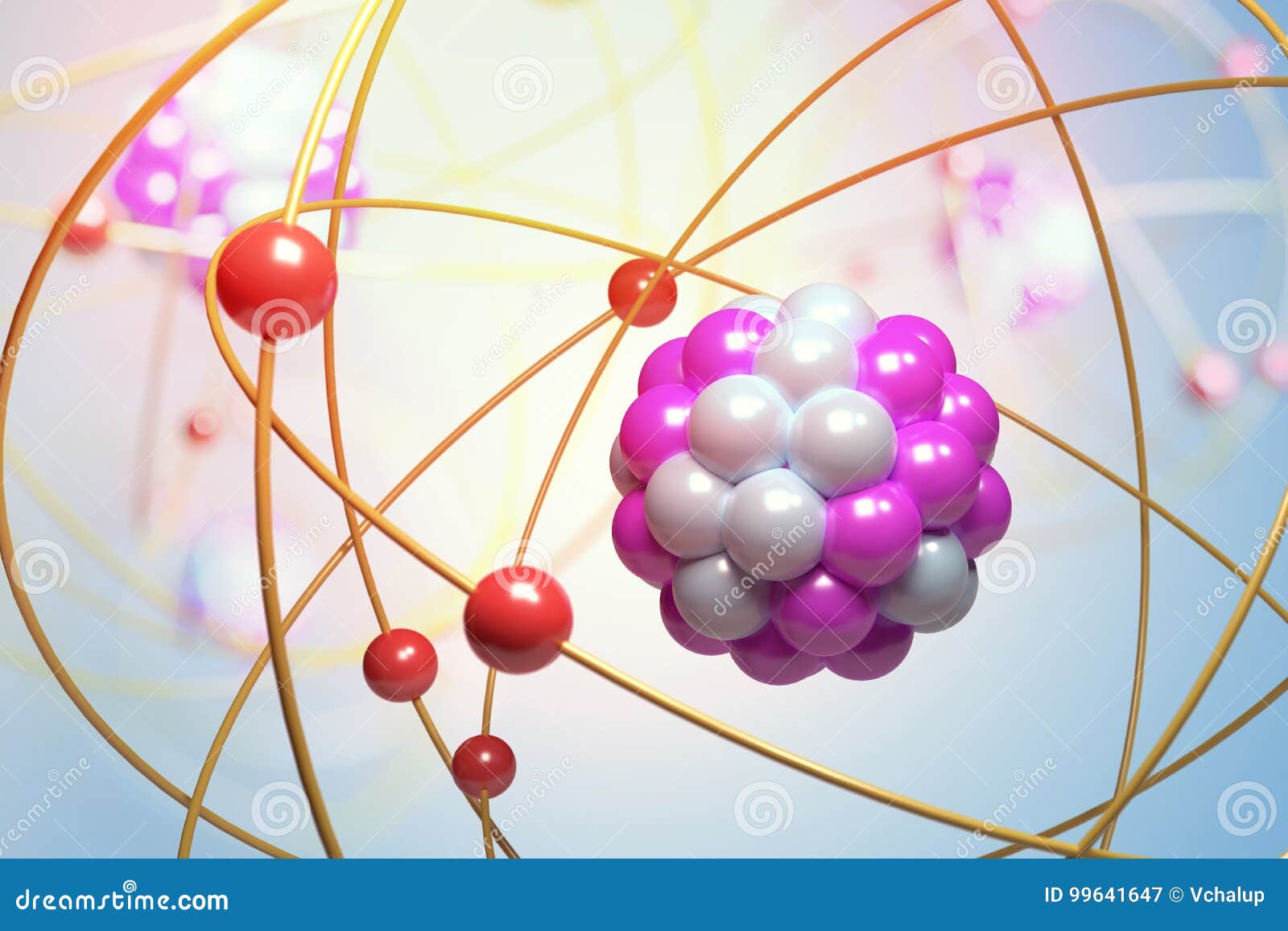 Elementary Particles in Atom. Physics Concept Stock Illustration ...