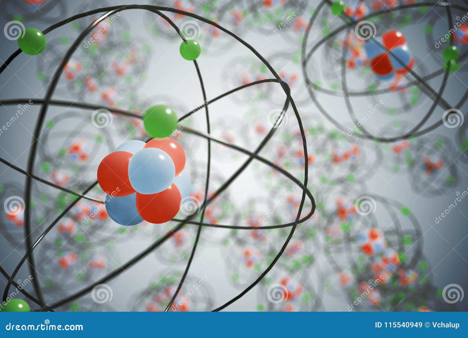 Elementary Particles in Atom. Physics Concept Stock Illustration ...
