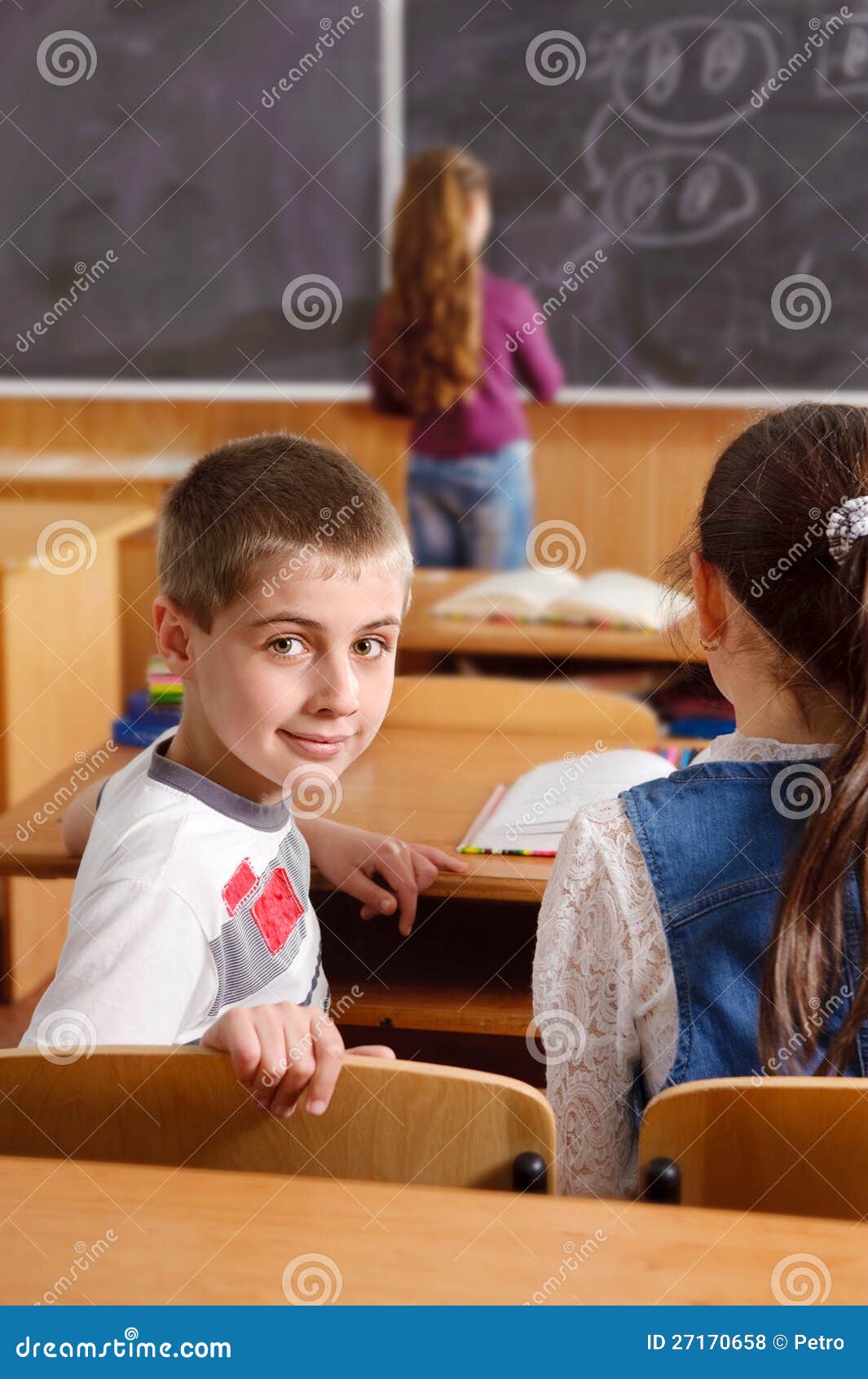 Elementary Pupils in Classroom during Lesson Stock Photo - Image of ...