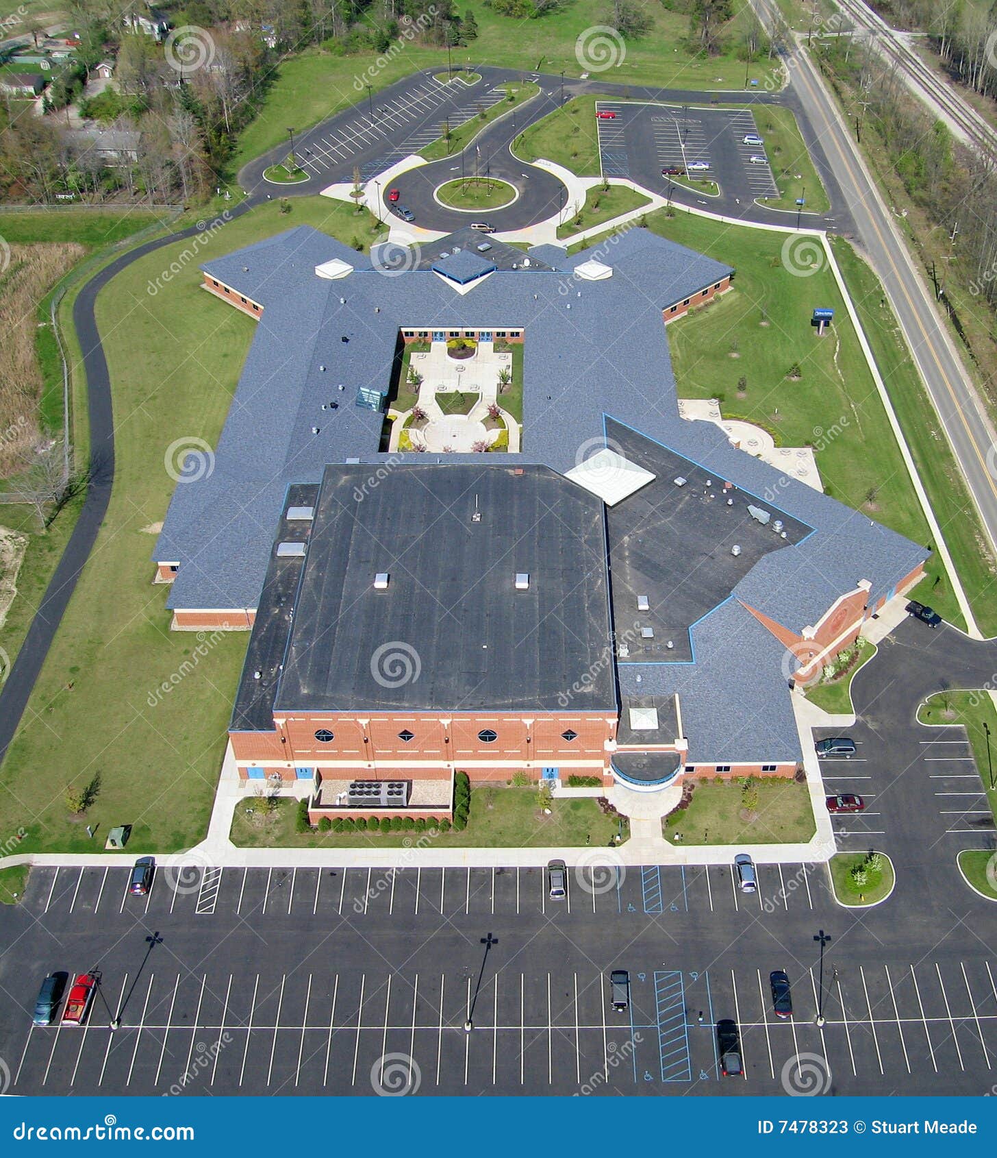 Elementary School Aerial Photo Stock Image - Image of path, school: 7478323