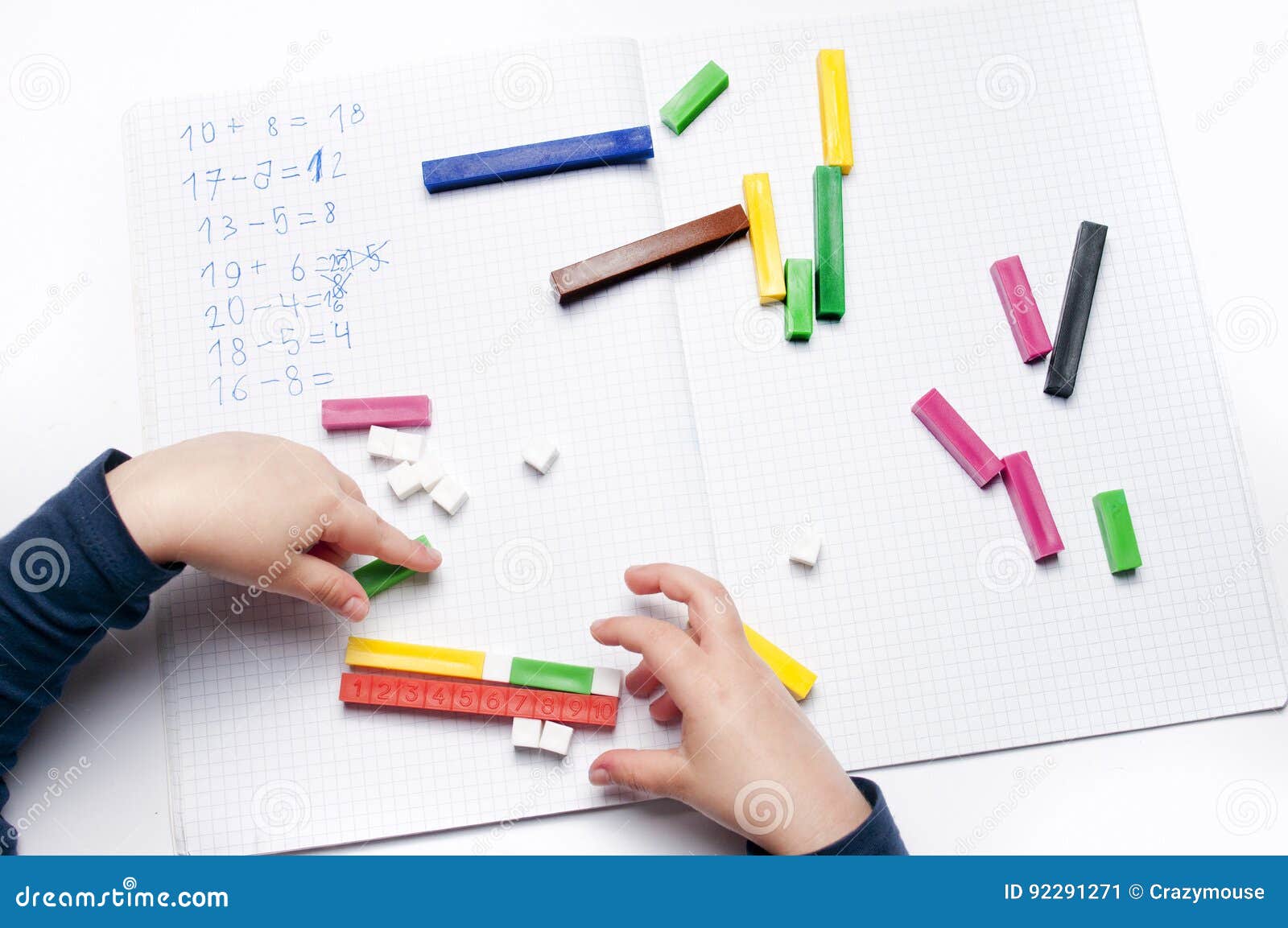 Elementary School: Arithmetic Exercises Stock Image - Image of mind ...