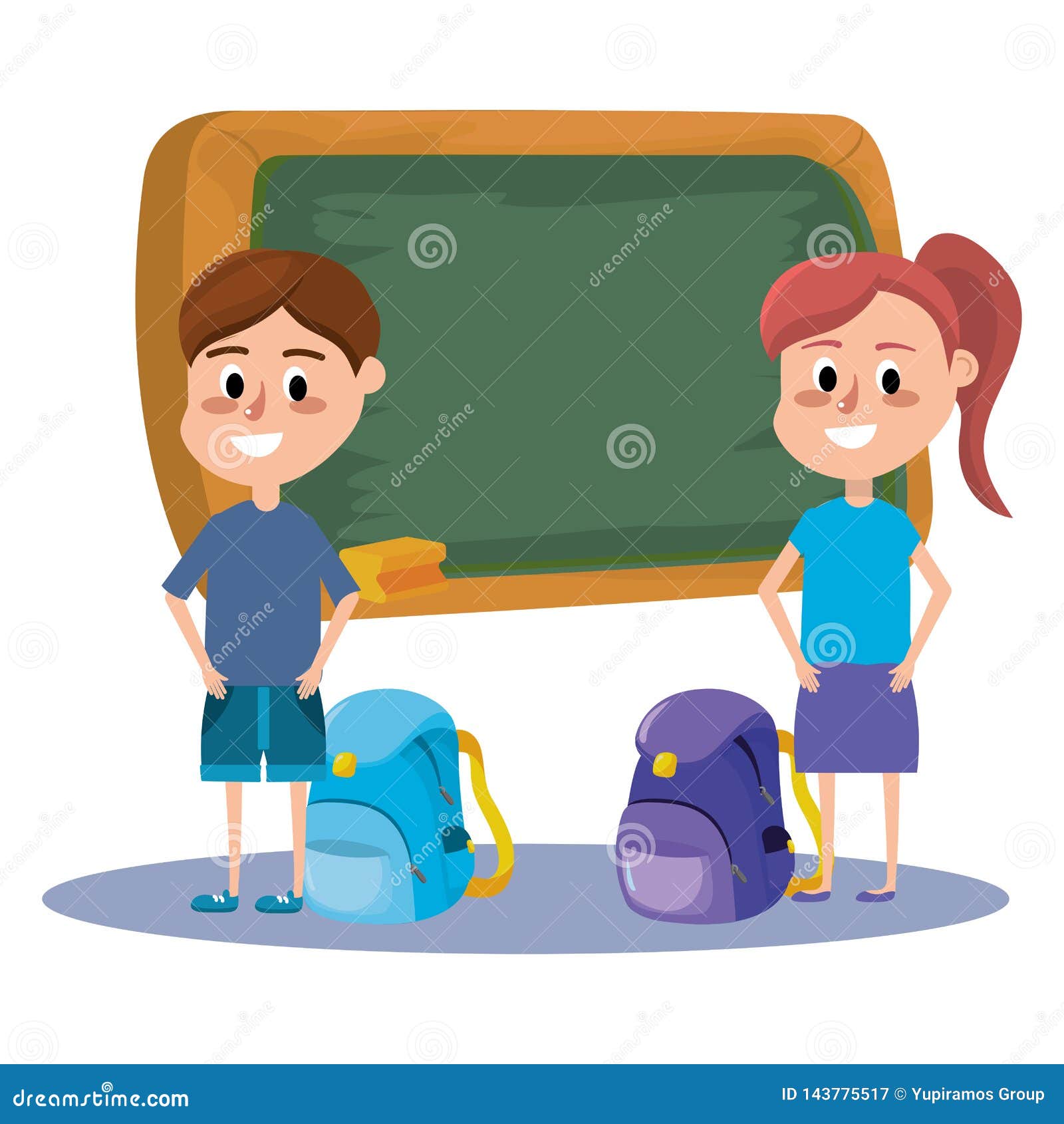 Elementary school cartoon stock vector. Illustration of study - 143775517