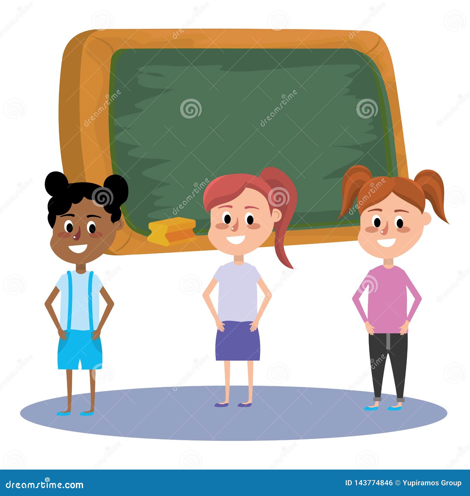 Elementary school cartoon stock vector. Illustration of study - 143774846