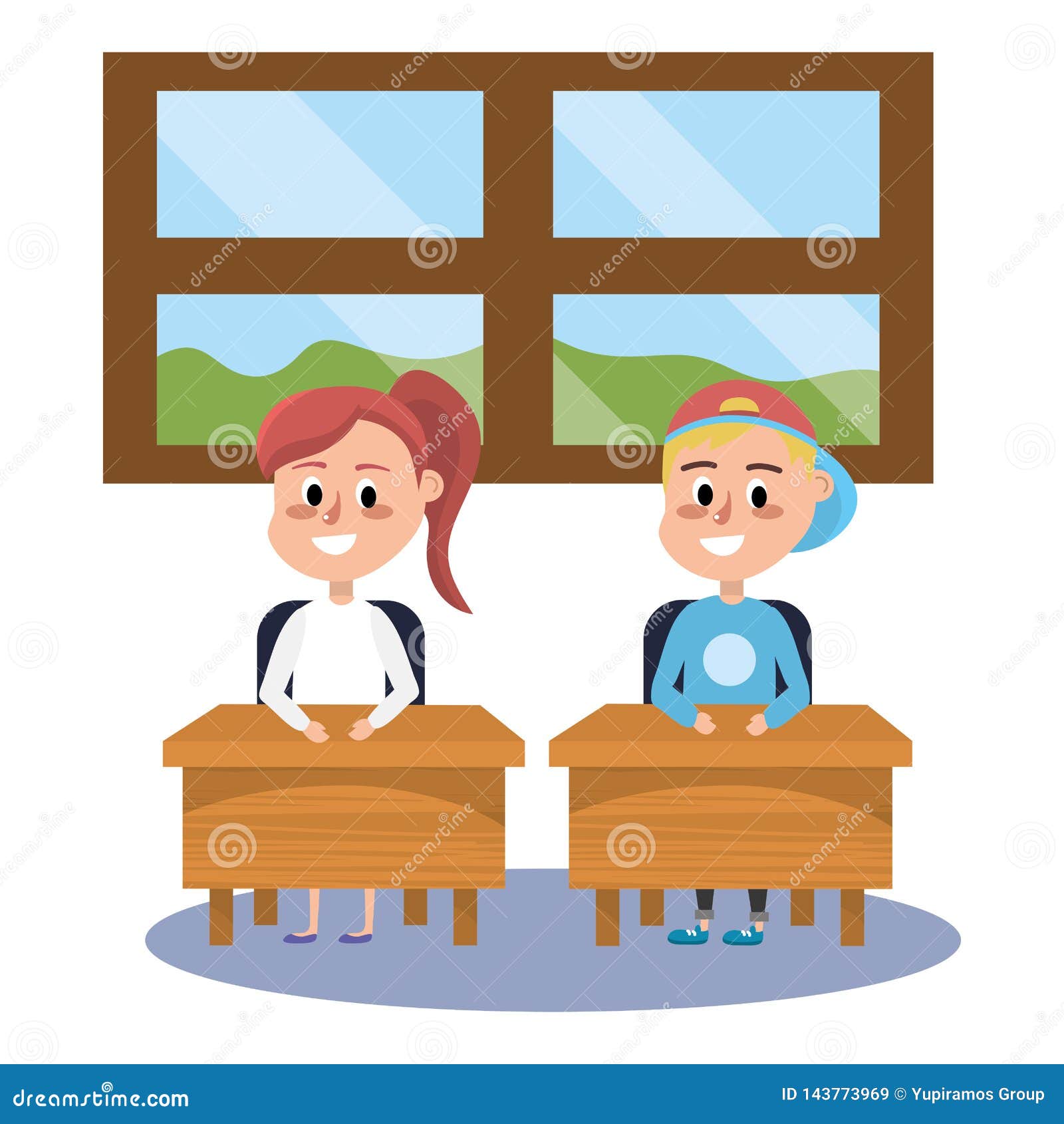 Elementary school cartoon stock vector. Illustration of design - 143773969