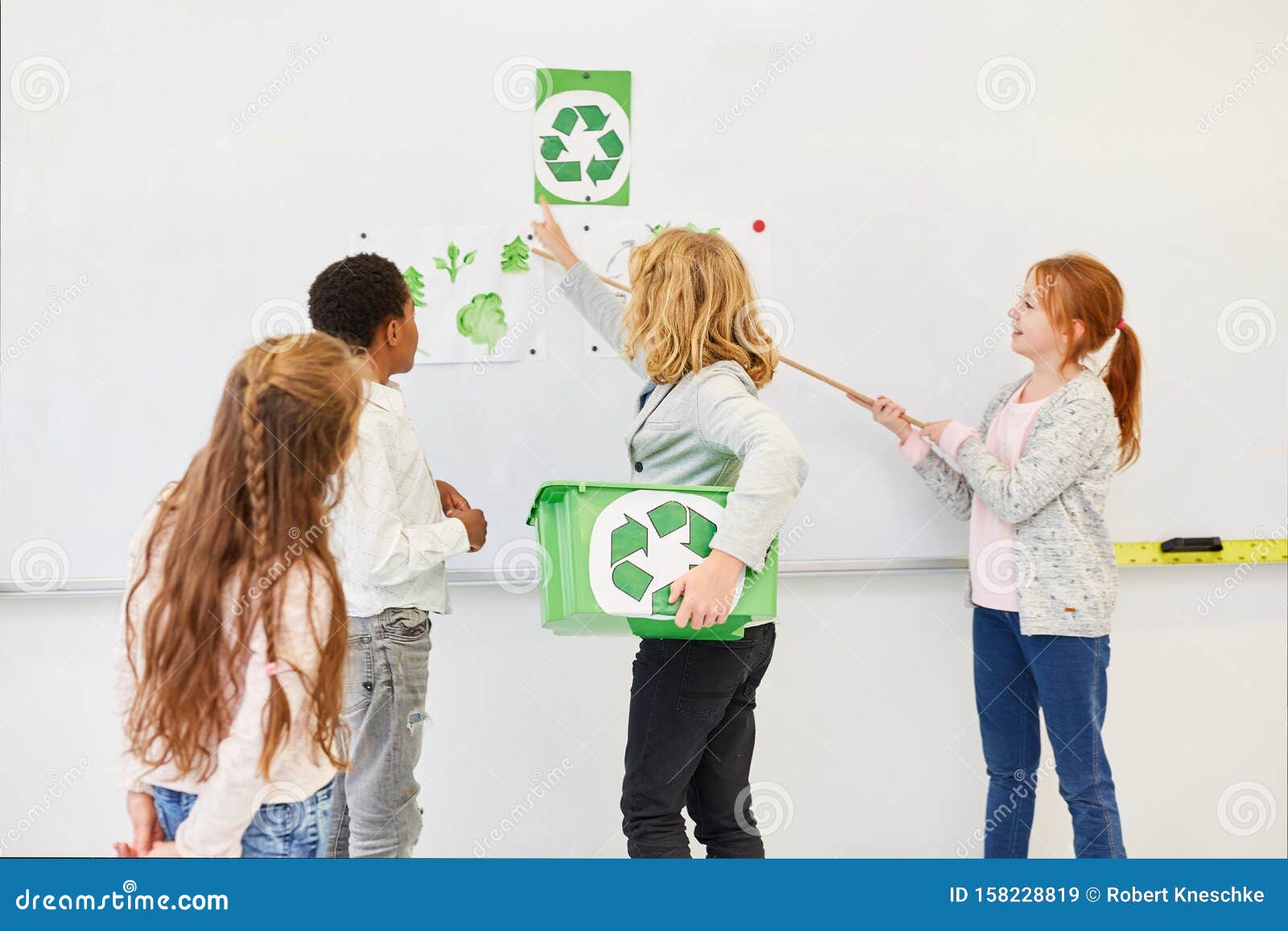Children Give a Talk on Recycling Stock Image - Image of children ...