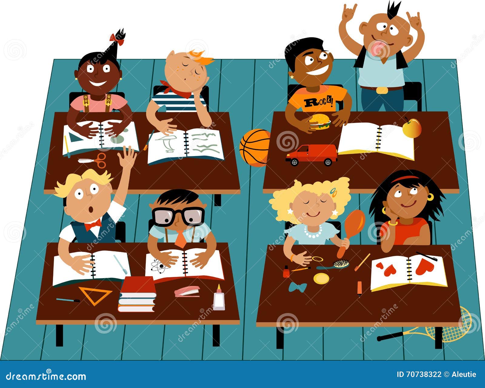 Elementary school stock vector. Illustration of clown - 70738322