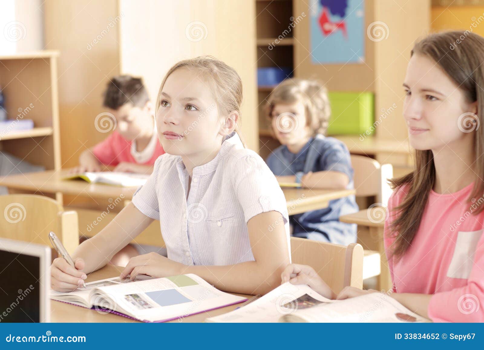 Elementary School Classroom Stock Photo - Image of children, babies ...