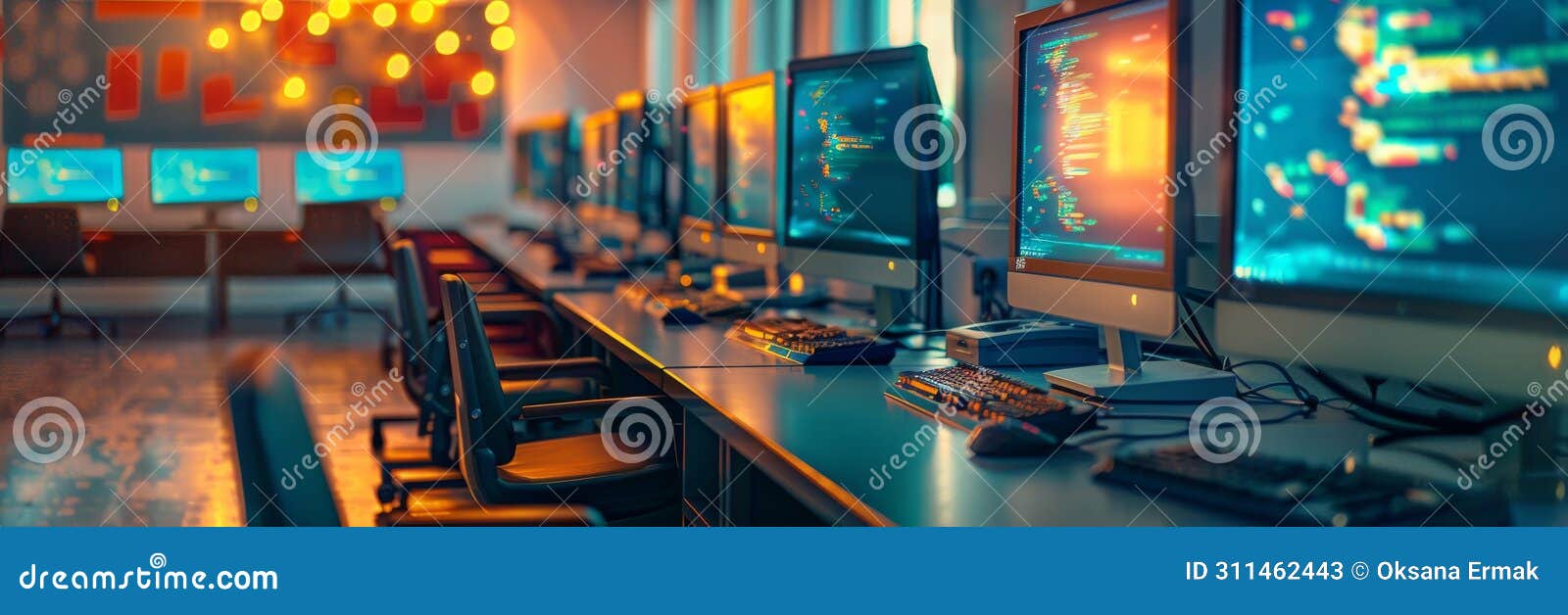 Elementary School Computer Classroom, Coding for Schoolchildren, Modern ...