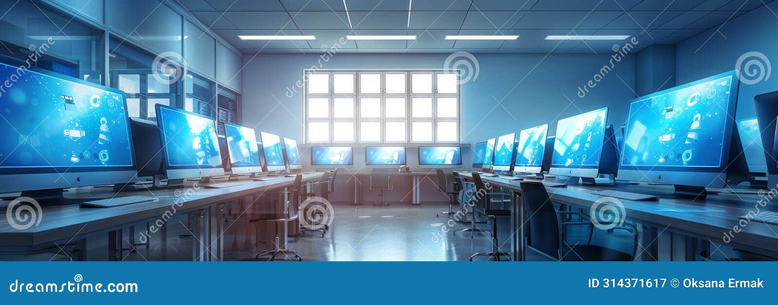 Elementary School Computer Classroom, Coding for Schoolchildren, Modern ...