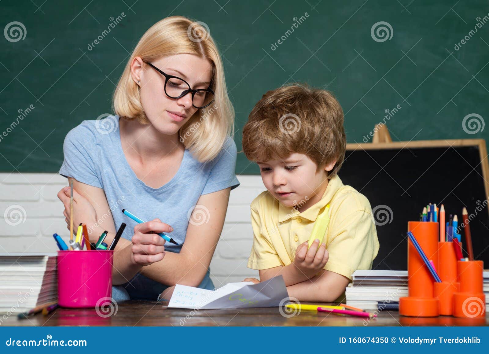 Elementary School - Education and Learning Child Concept. Teacher ...