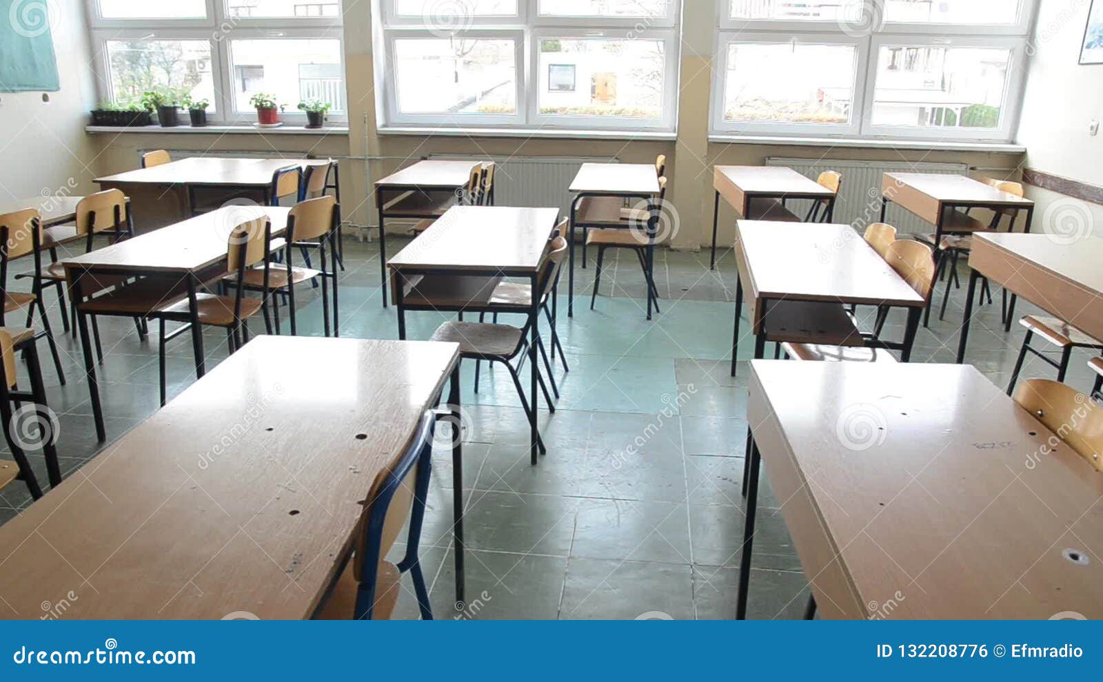 Elementary School Interior. Empty School Class. School Education ...