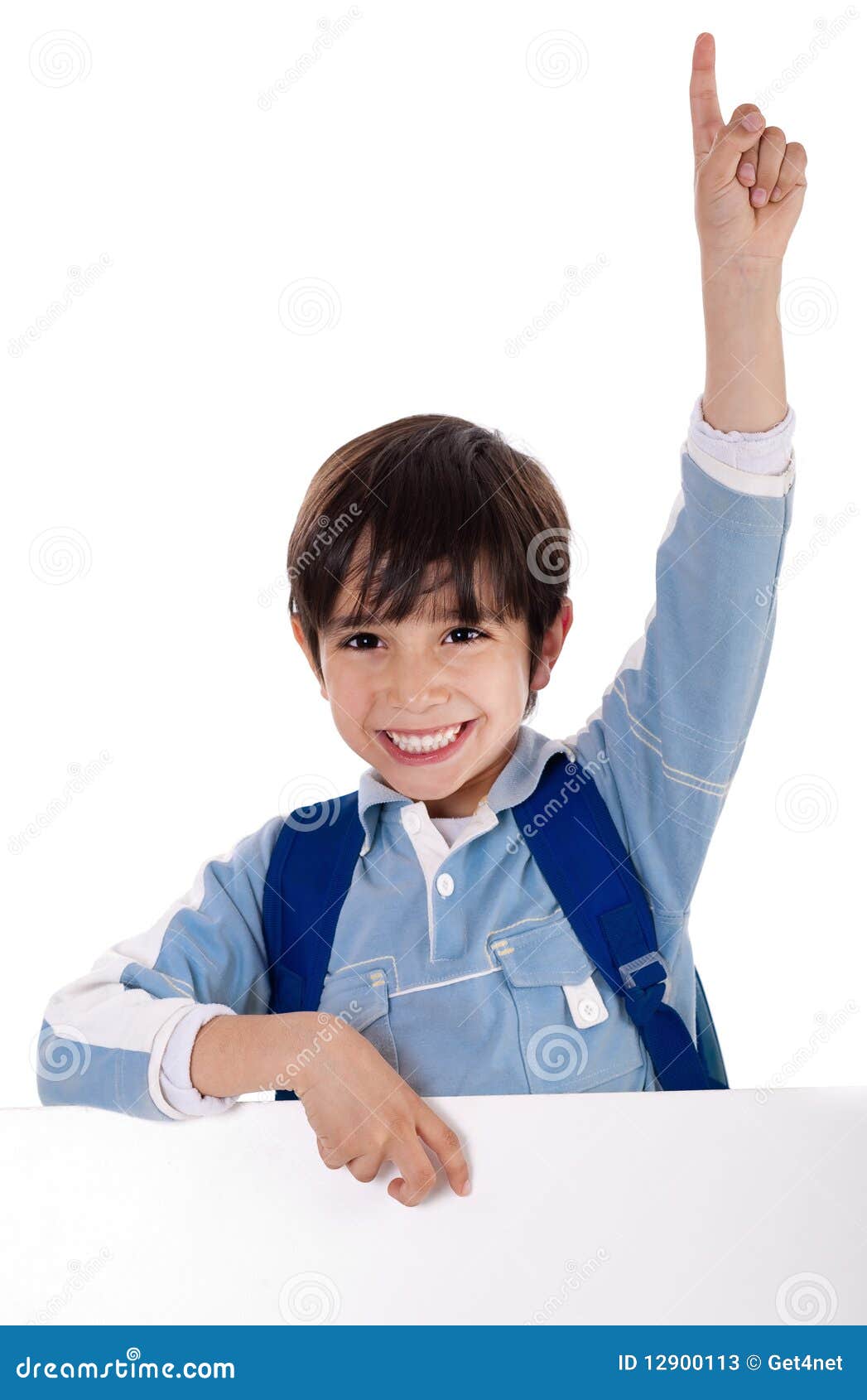 Elementary School Kid Raising His Hand Stock Image - Image of board ...