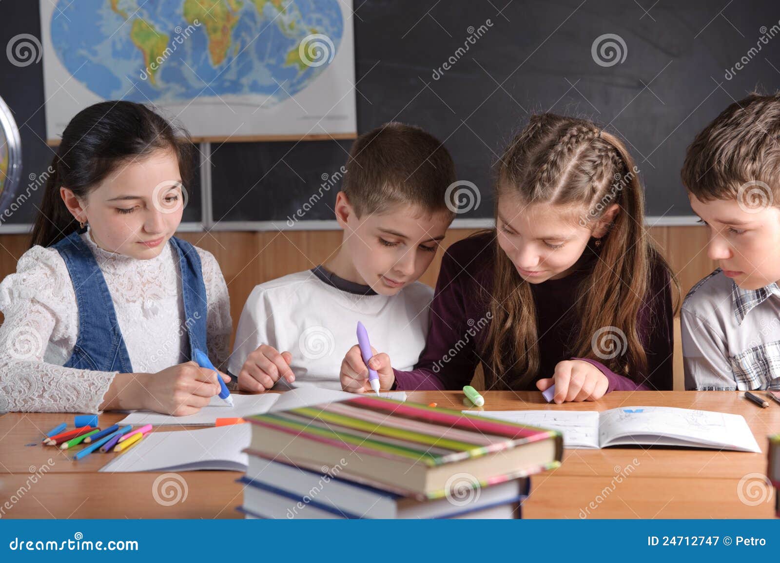 Elementary school pupils stock image. Image of child - 24712747
