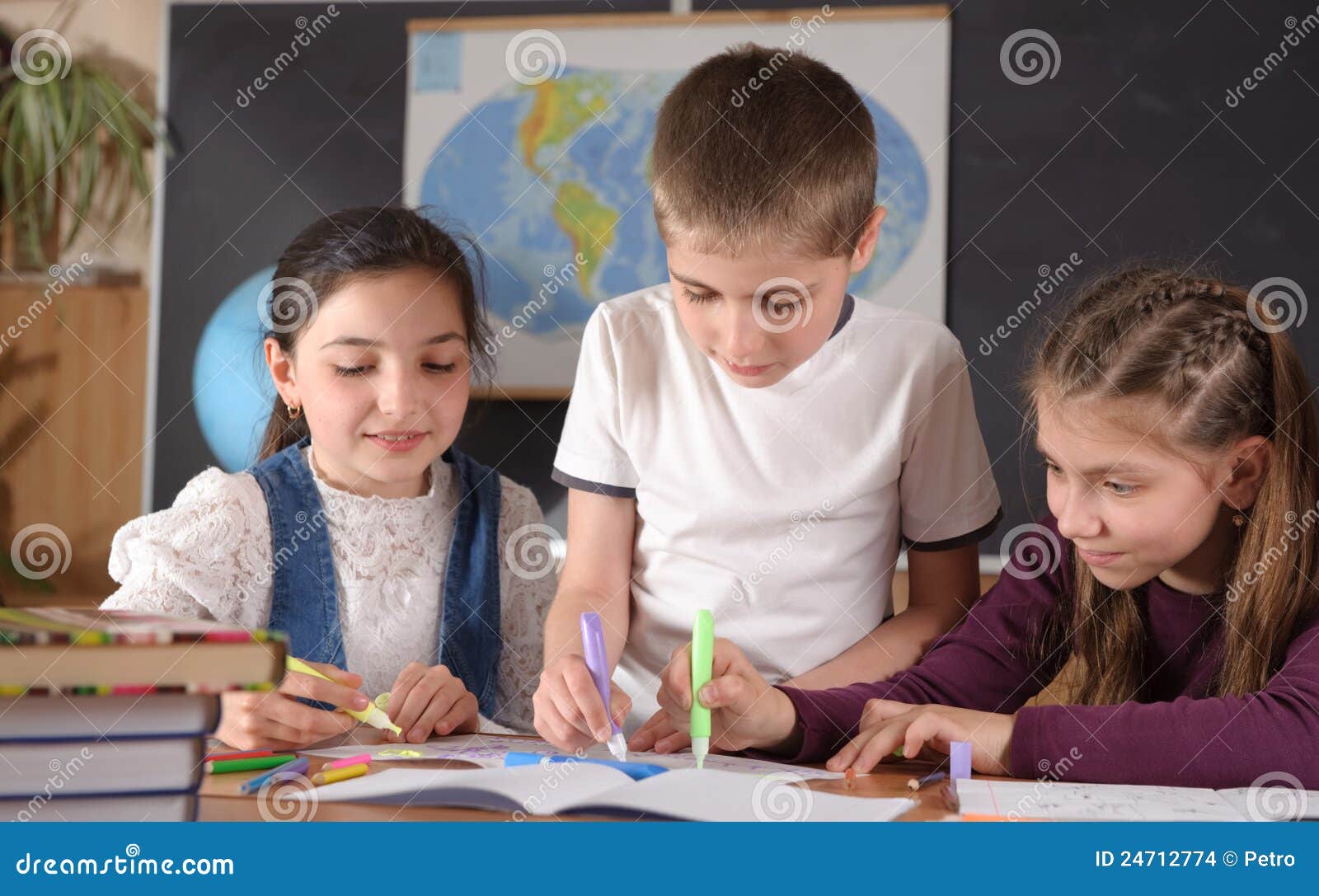 Elementary school pupils stock photo. Image of girls - 24712774