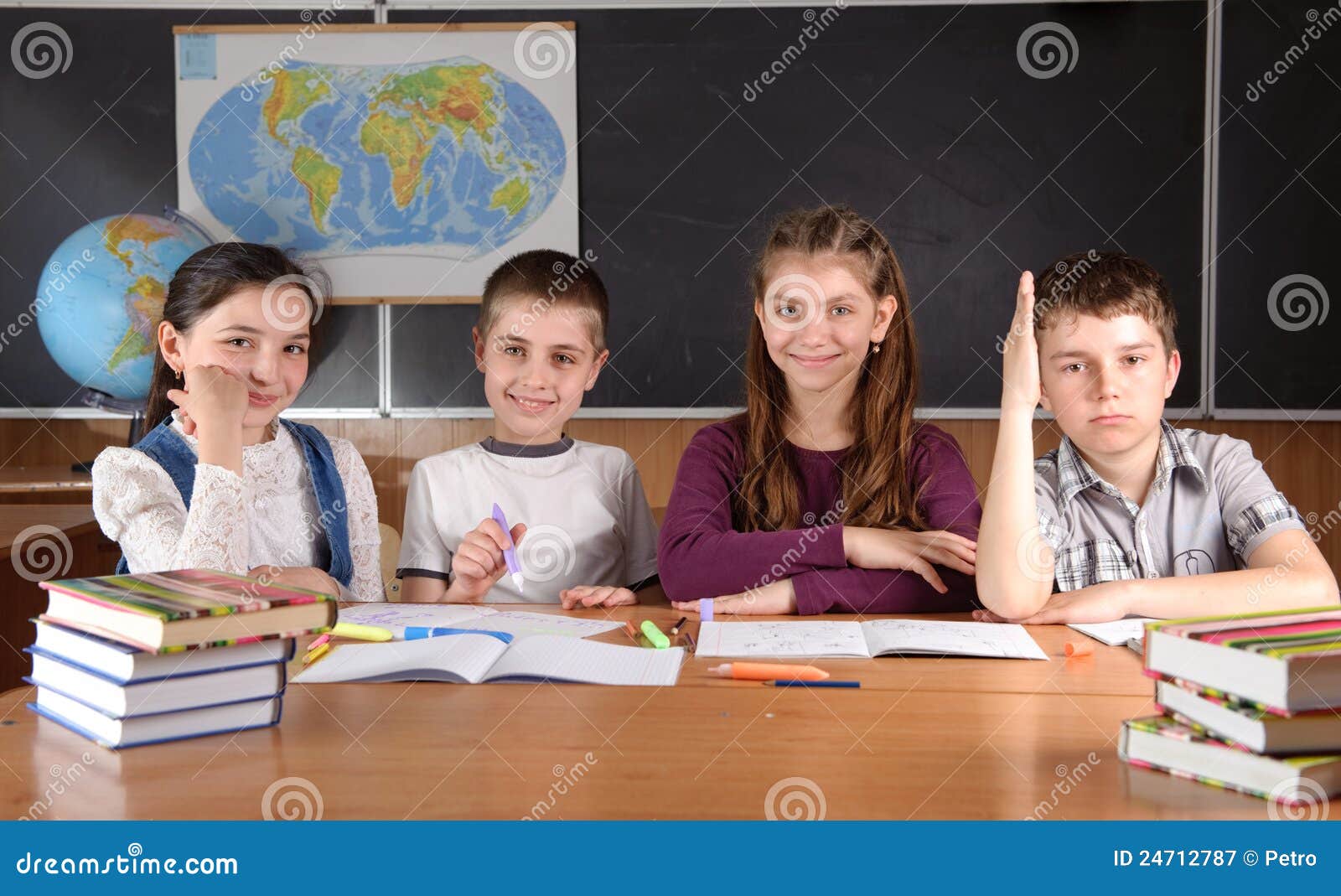 Elementary school pupils stock image. Image of grade - 24712787