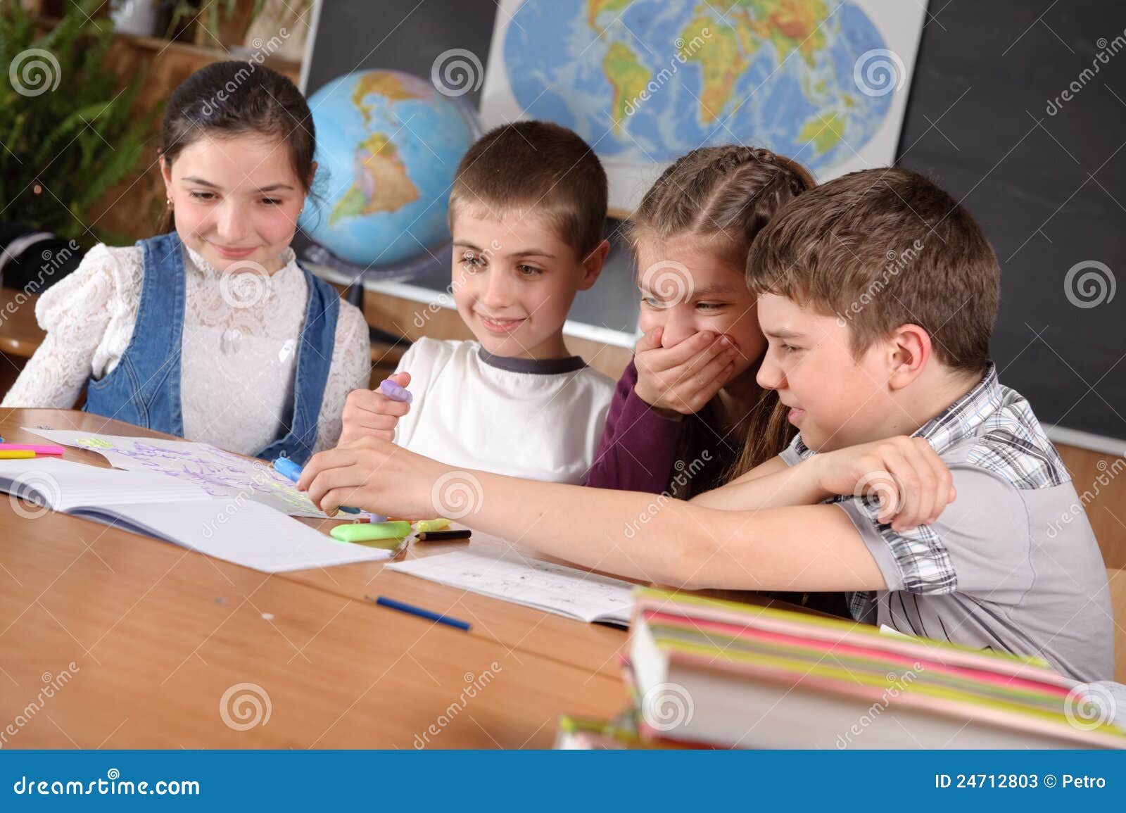 Elementary school pupils stock image. Image of little - 24712803