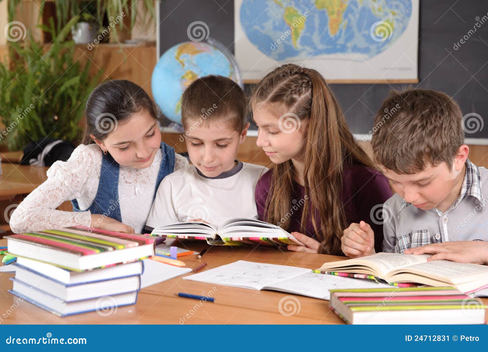 Elementary school pupils stock image. Image of classroom - 24712831