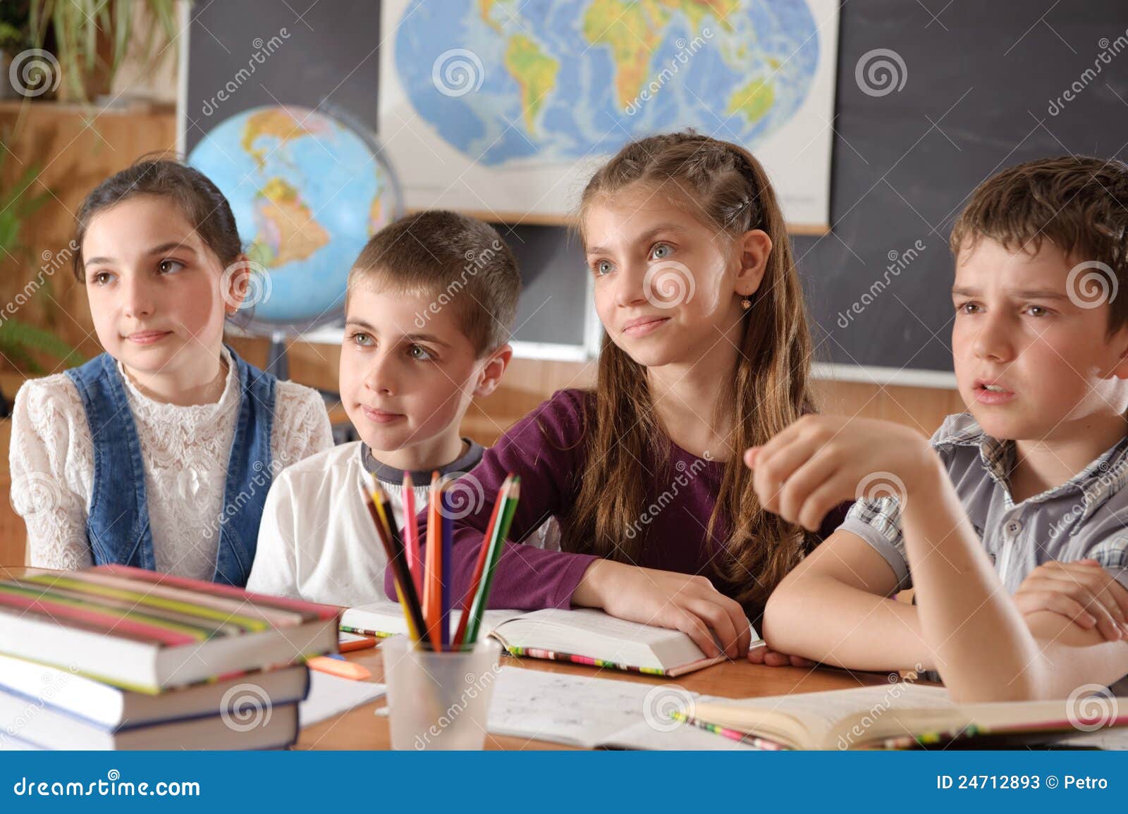Elementary school pupils stock image. Image of beautiful - 24712893