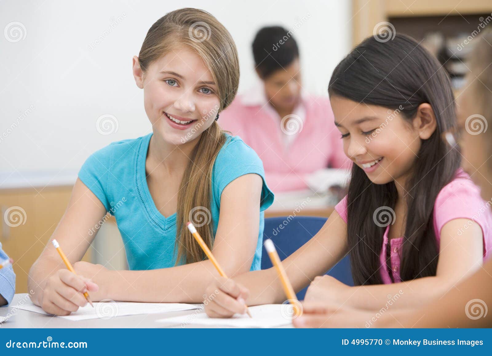 Elementary School Pupils in Classroom Stock Photo - Image of african ...