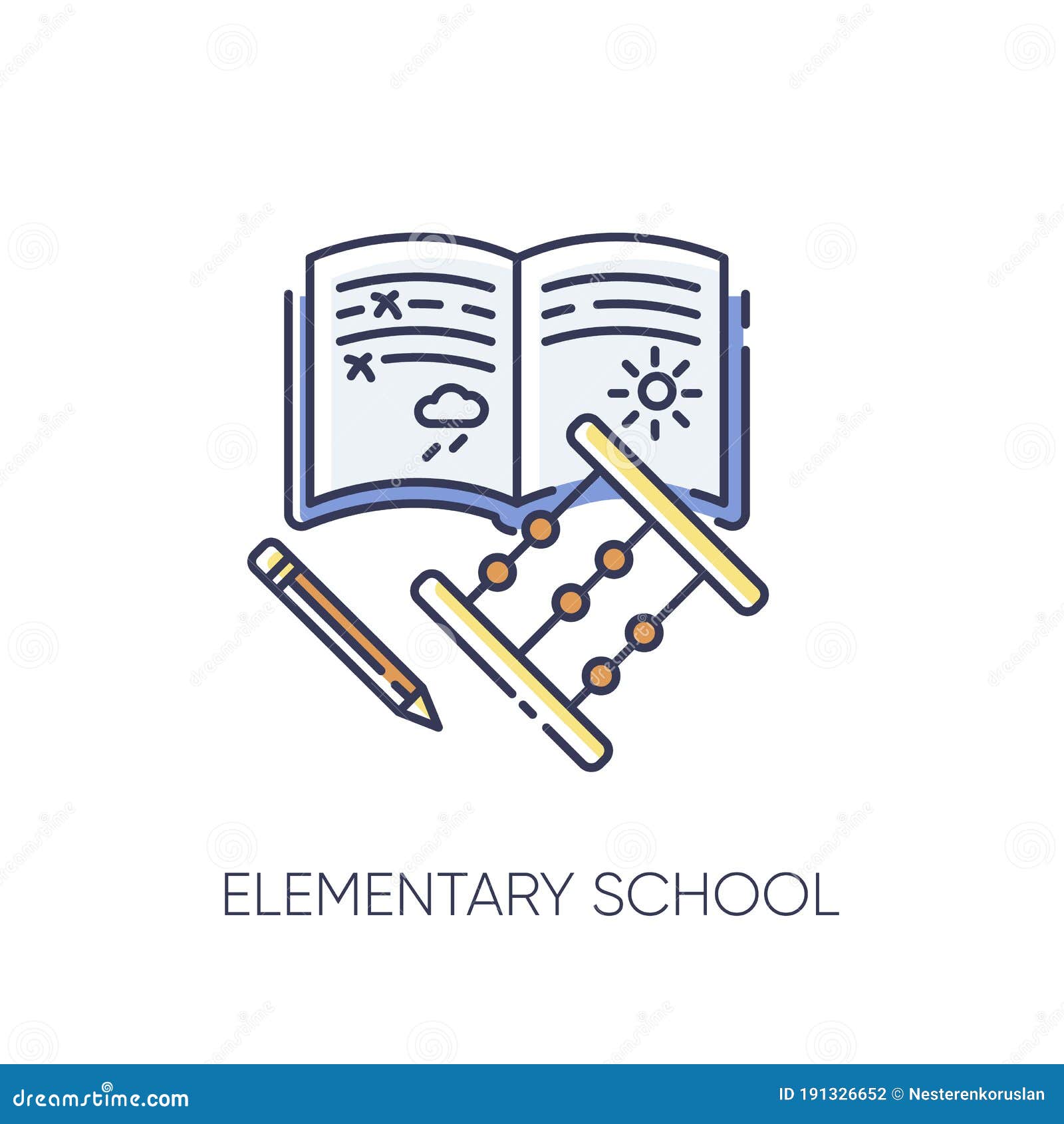 Elementary School RGB Color Icon Stock Vector - Illustration of design ...