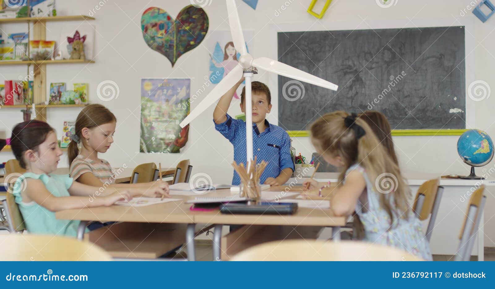 Elementary School Stem Robotics Classroom Diverse Group of Children ...